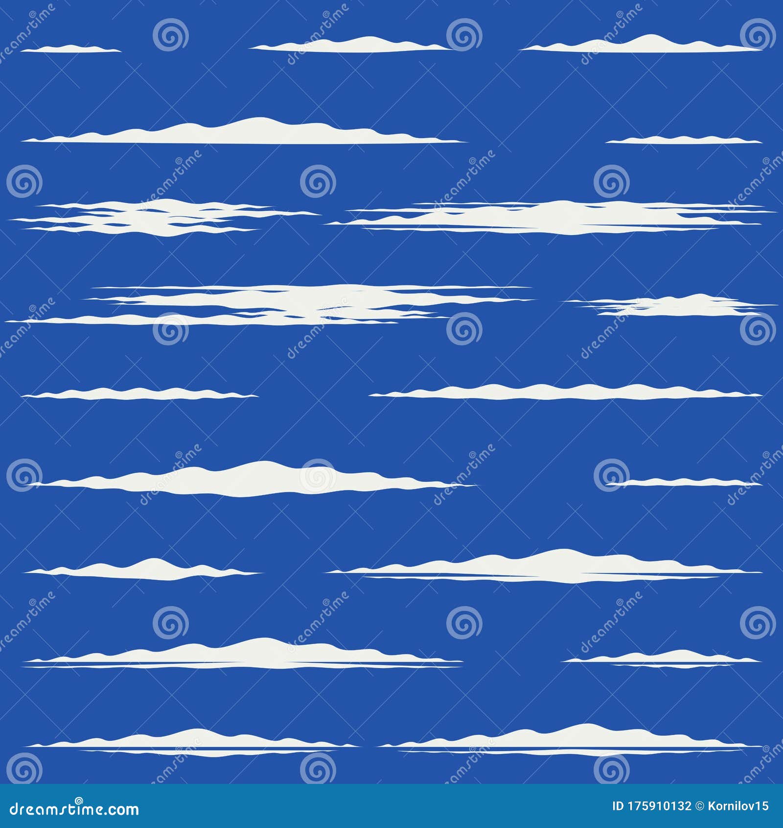 Flat Design of Lengthwise Cirrus Clouds Stock Vector - Illustration of ...