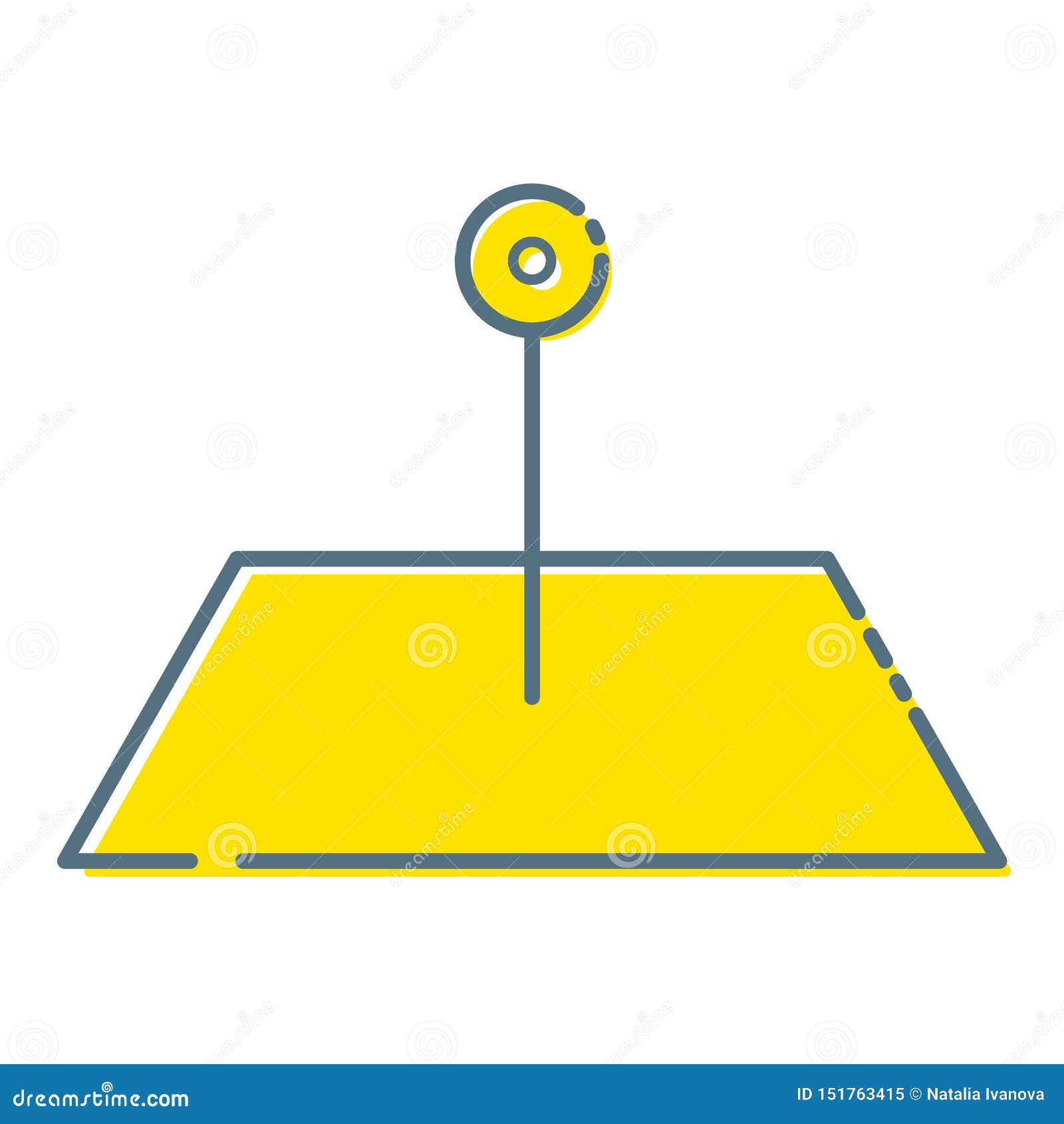 Flat Design Location Map with Yellow Pin, Label, Marker. Vector ...