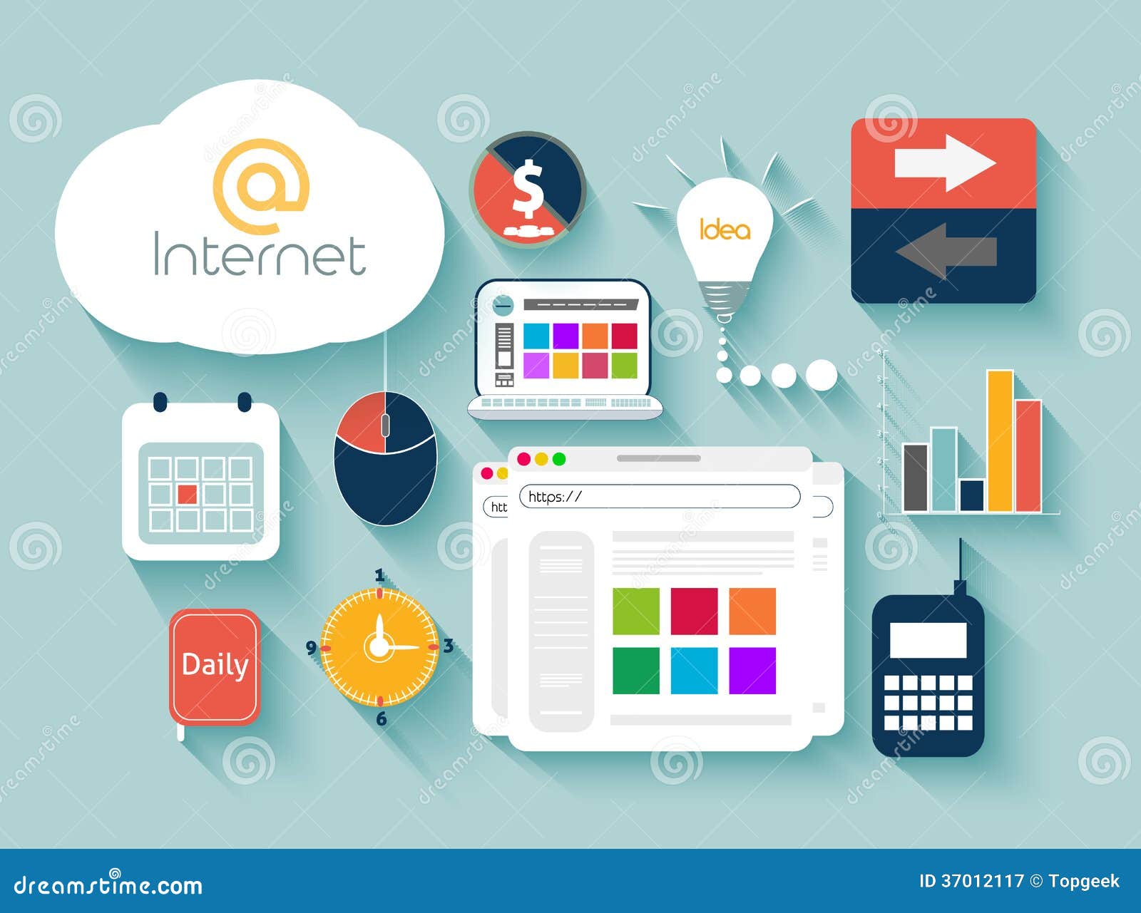 Flat design stock vector. Illustration of internet, abstract - 37012117