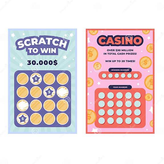 Flat Design Lottery Ticket Vector Illustration Stock Vector ...