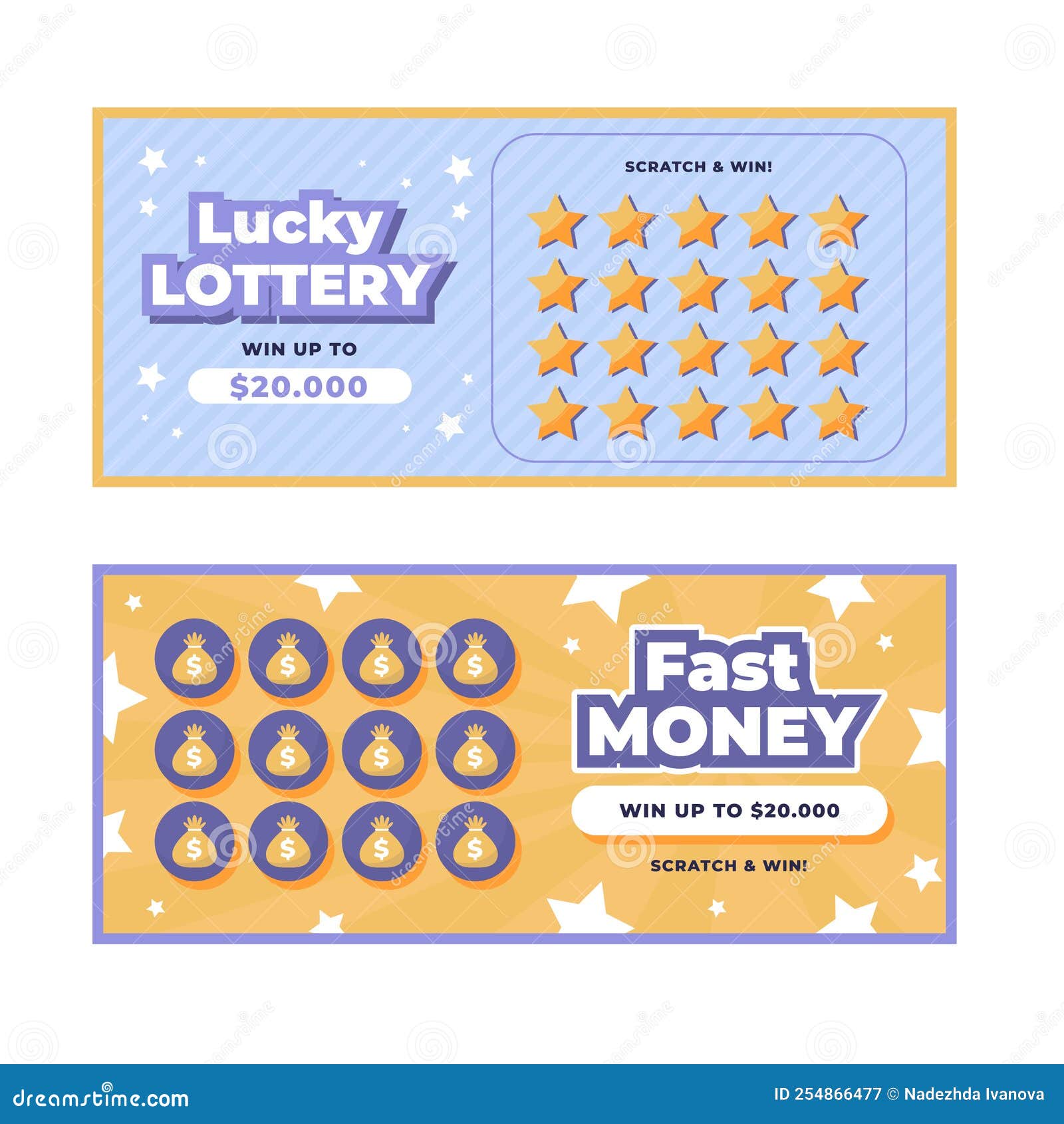 Flat Design Lottery Ticket Vector Illustration Stock Vector ...