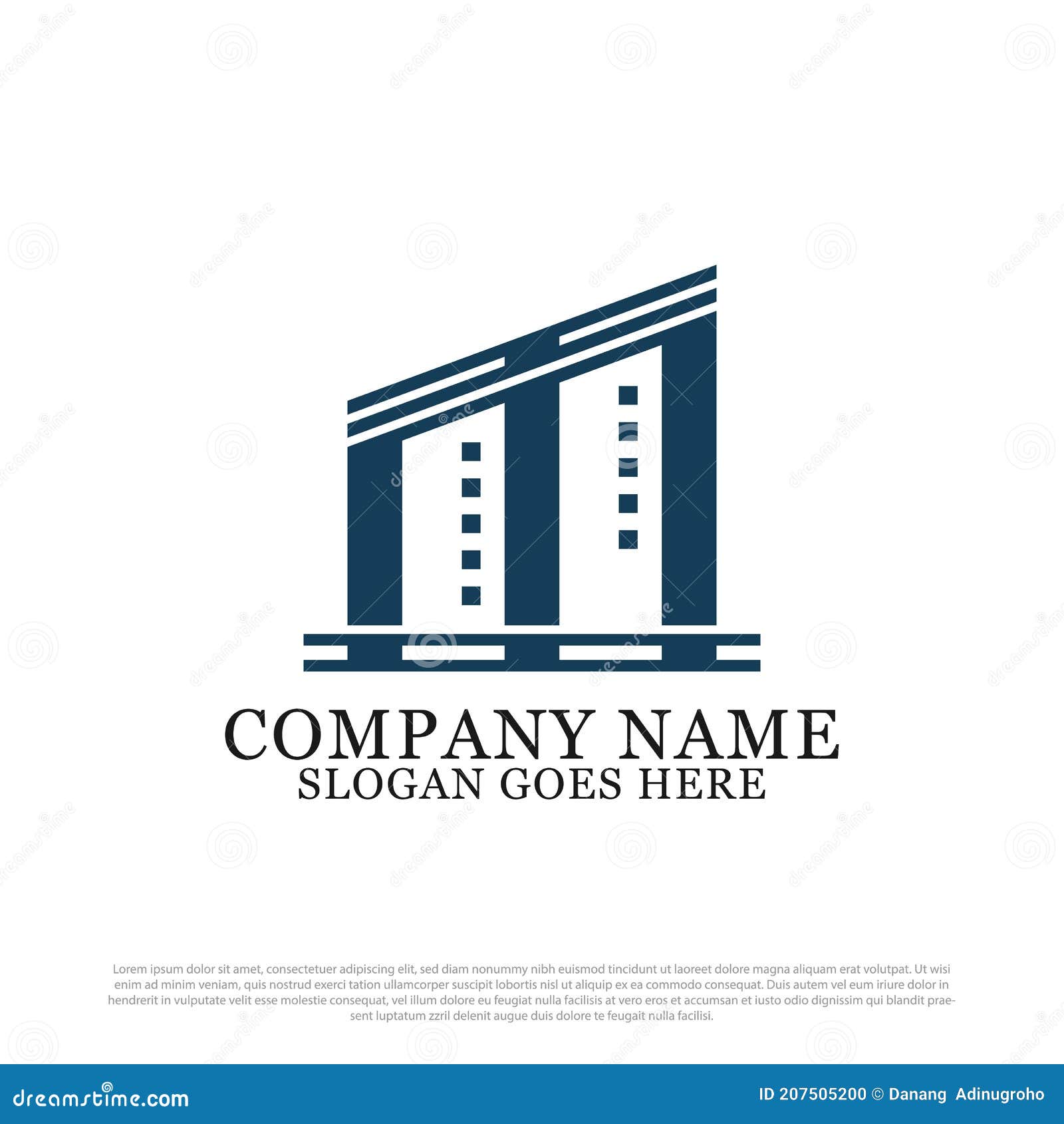 Flat Design M Initial Building Logo Design Idea, Best for Simple Real ...