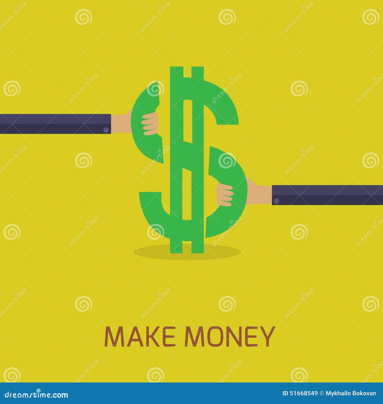 Flat Design Make Money Concept Stock Vector - Illustration of hold ...