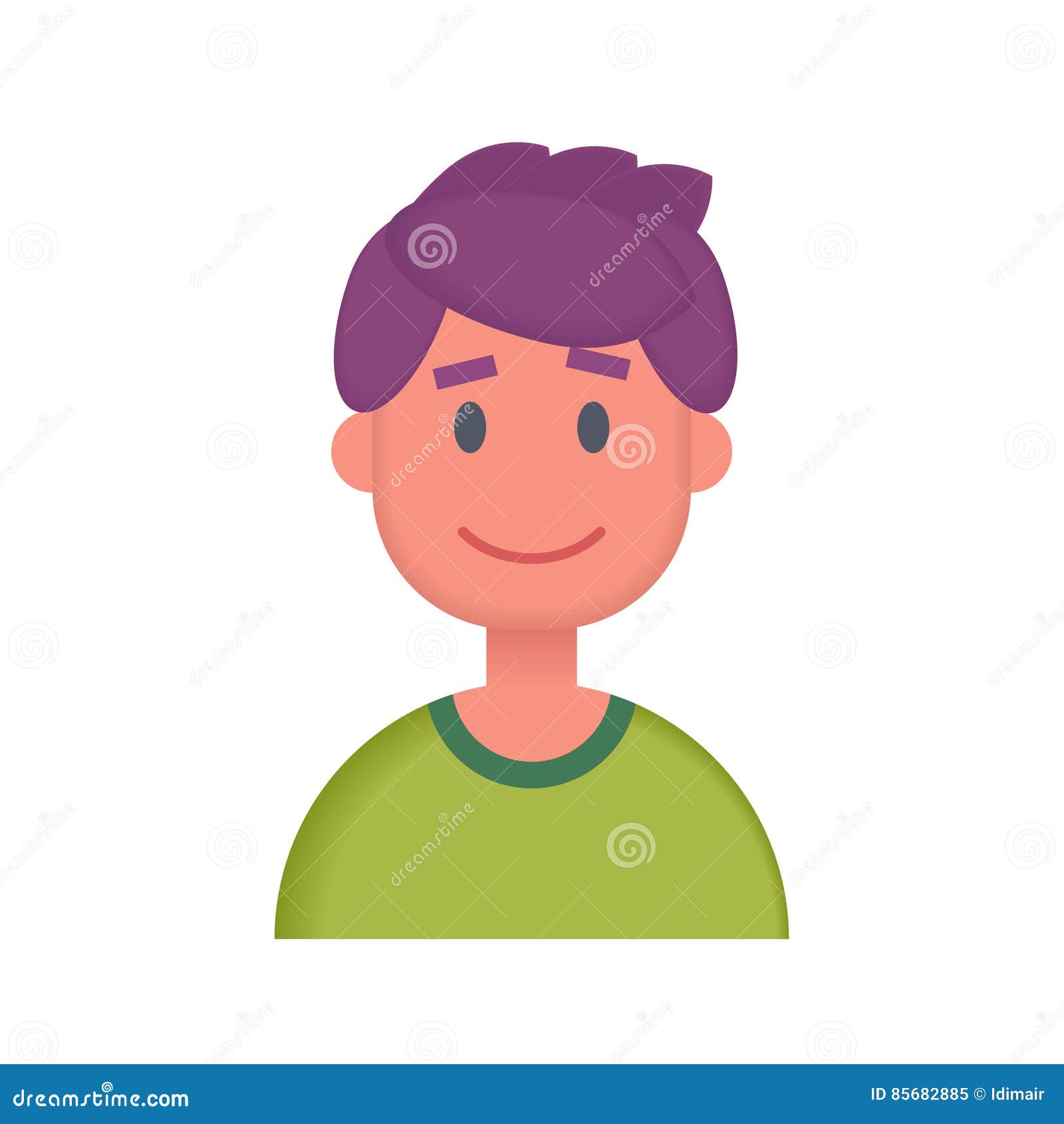 Flat Design Male Character Icon. Vector Stock Vector - Illustration of ...