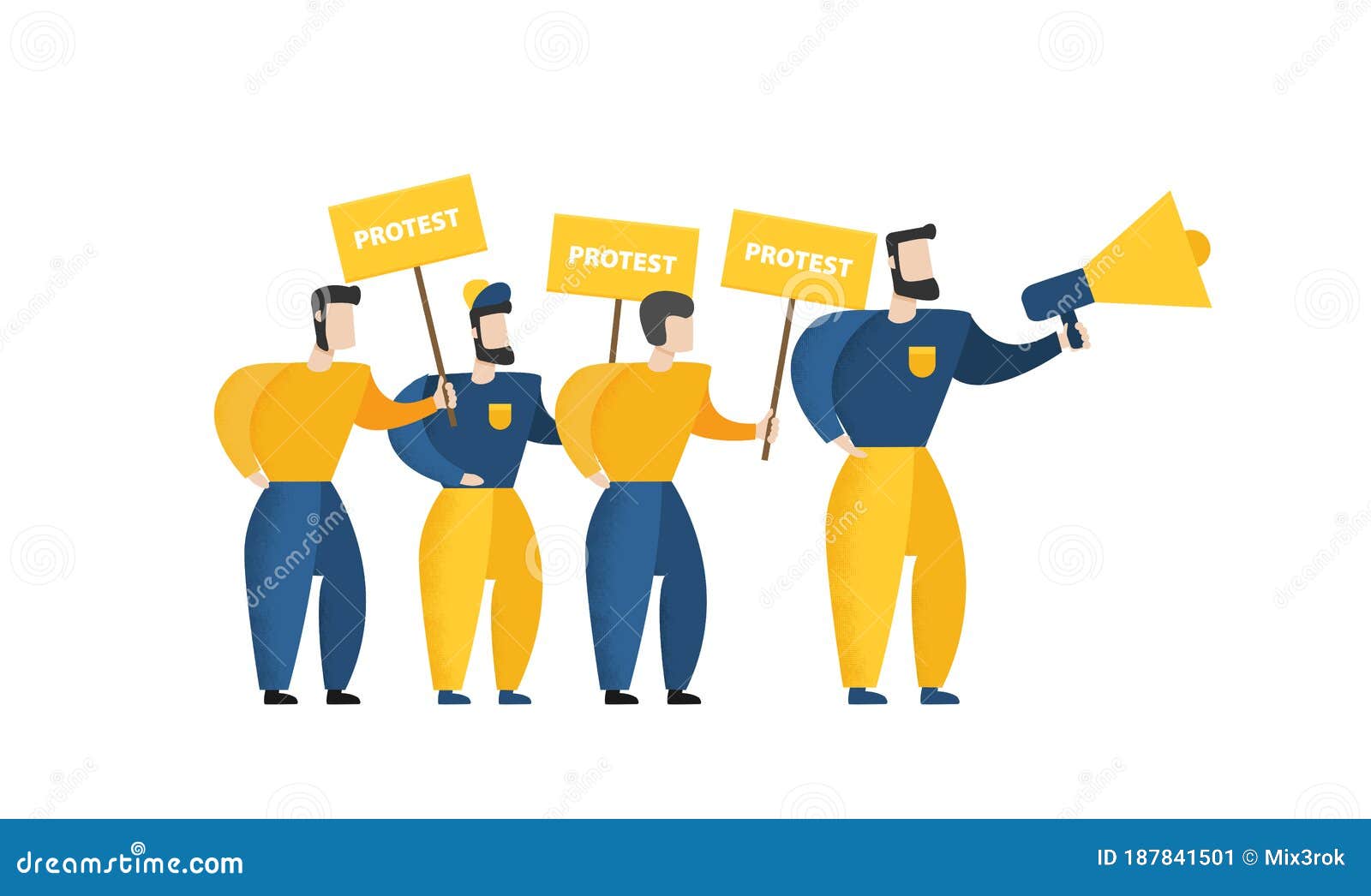 Flat Design. Man Holding Protest Sign Illustration Stock Vector ...