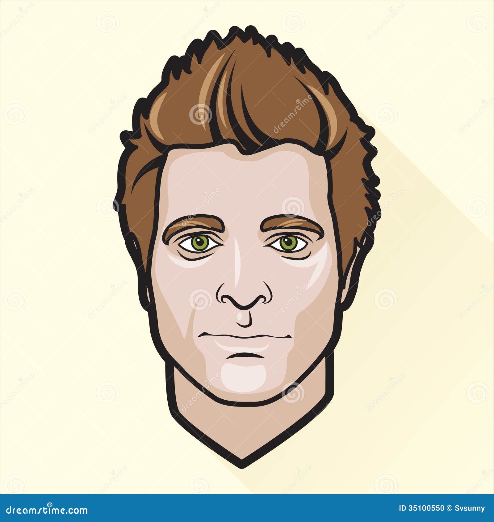 Flat design man s portrait stock vector. Illustration of male - 35100550
