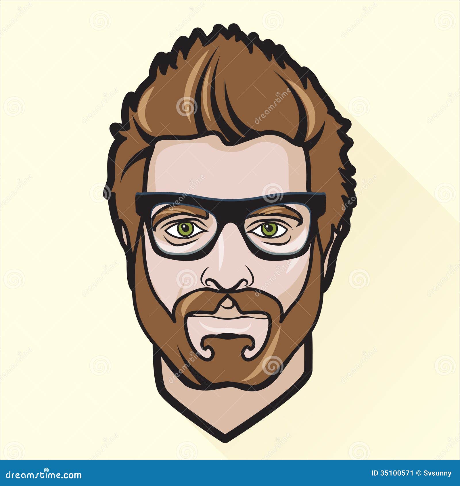 Flat design man s portrait stock vector. Illustration of male - 35100571