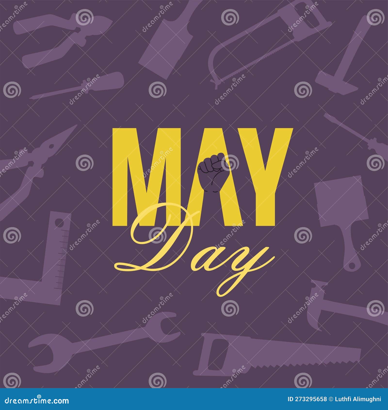 Flat Design May Day Poster Template Stock Vector - Illustration of ...