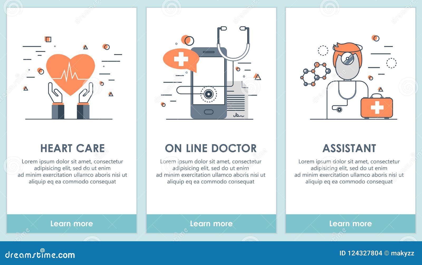 Flat Design Medical and Pharmacy App Screens. Modern User Interface UX ...