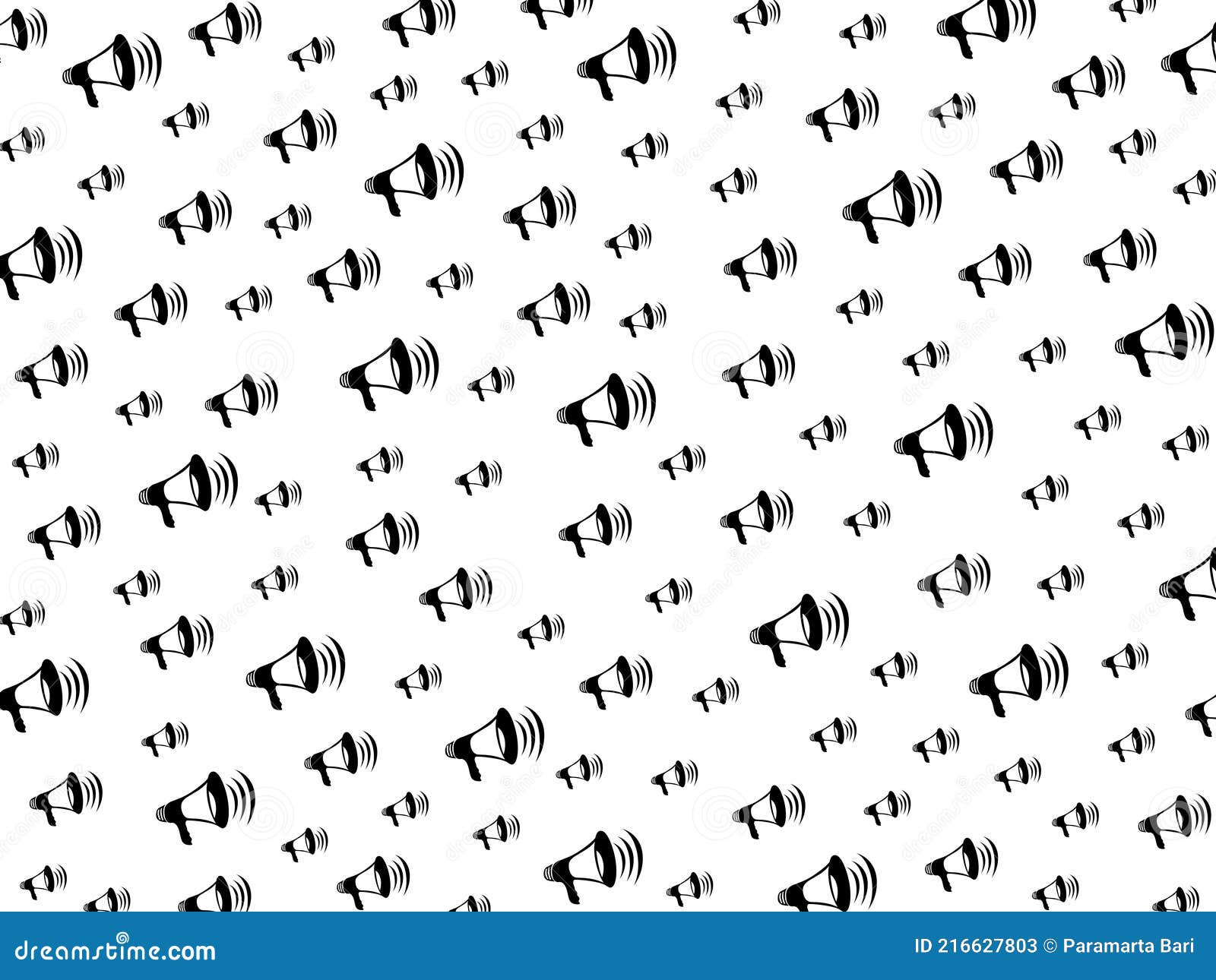 Flat Design of Megaphone Icons in Multitudes Forming a Pattern Stock ...