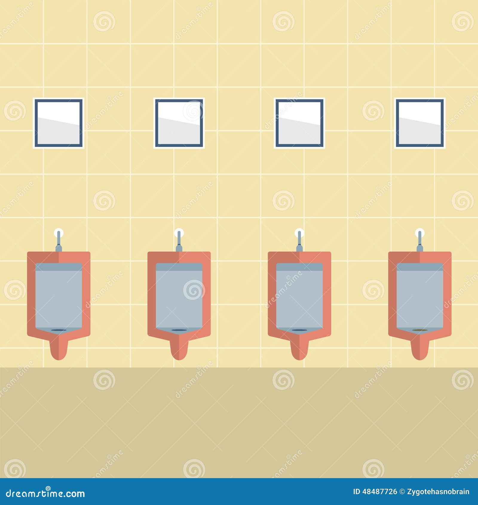 Flat Design Men S Urinal Row Stock Vector - Illustration of vector ...
