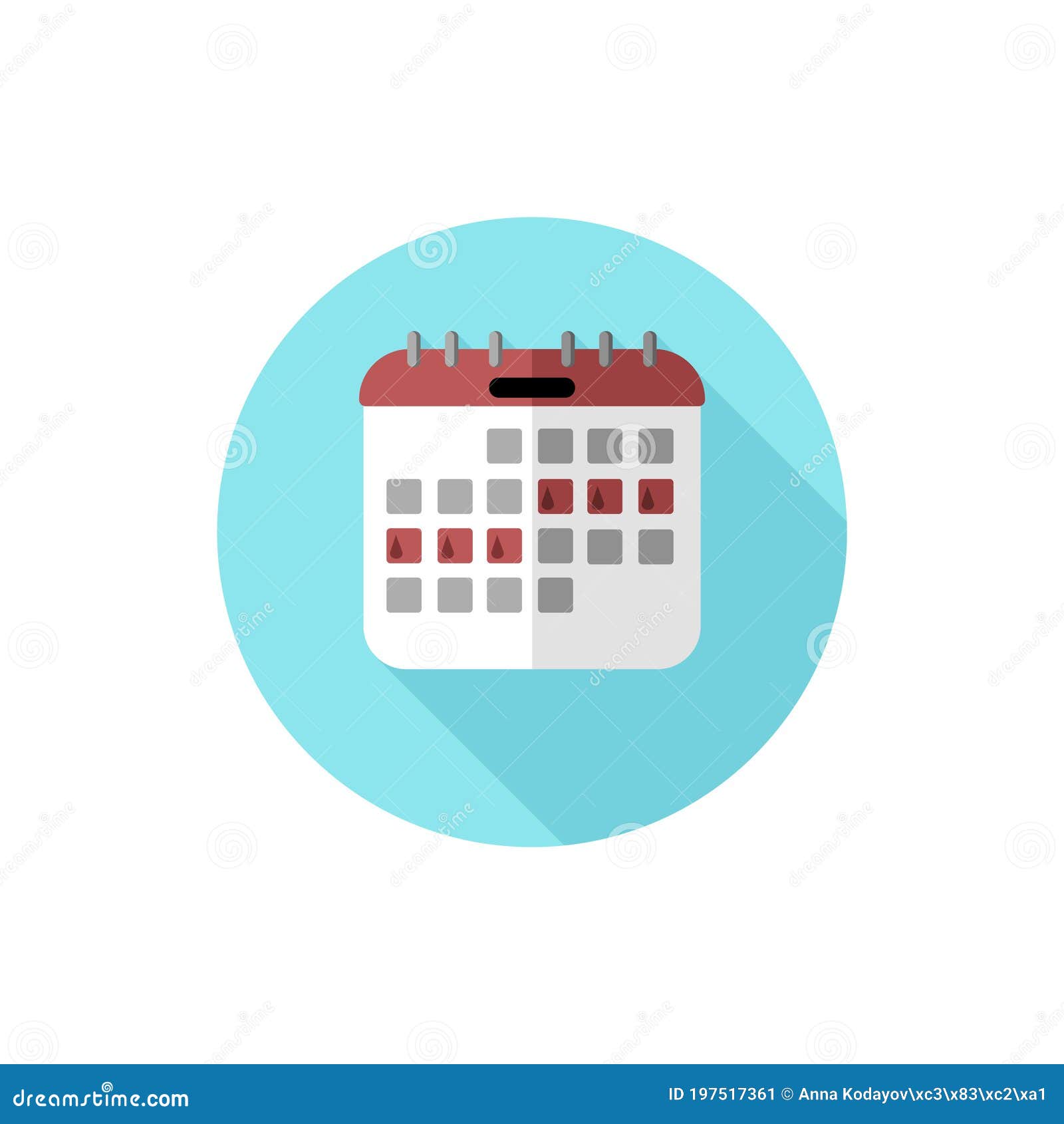 Menstruation Calendar Icon, Menstrual Cycle Vector Illustration ...