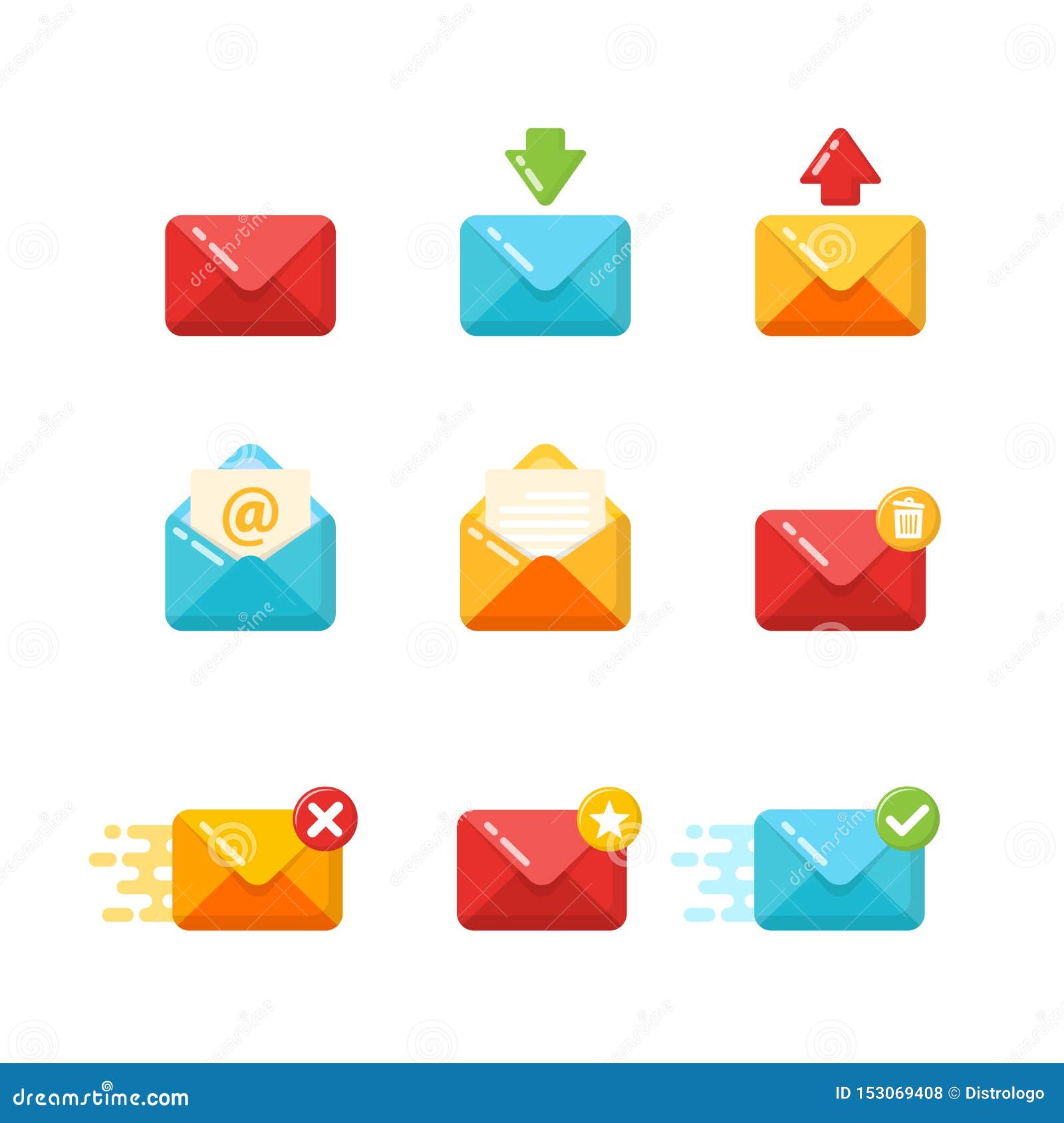 Flat Design of Messaging Icon. Mailbox Symbol Design Stock Vector ...