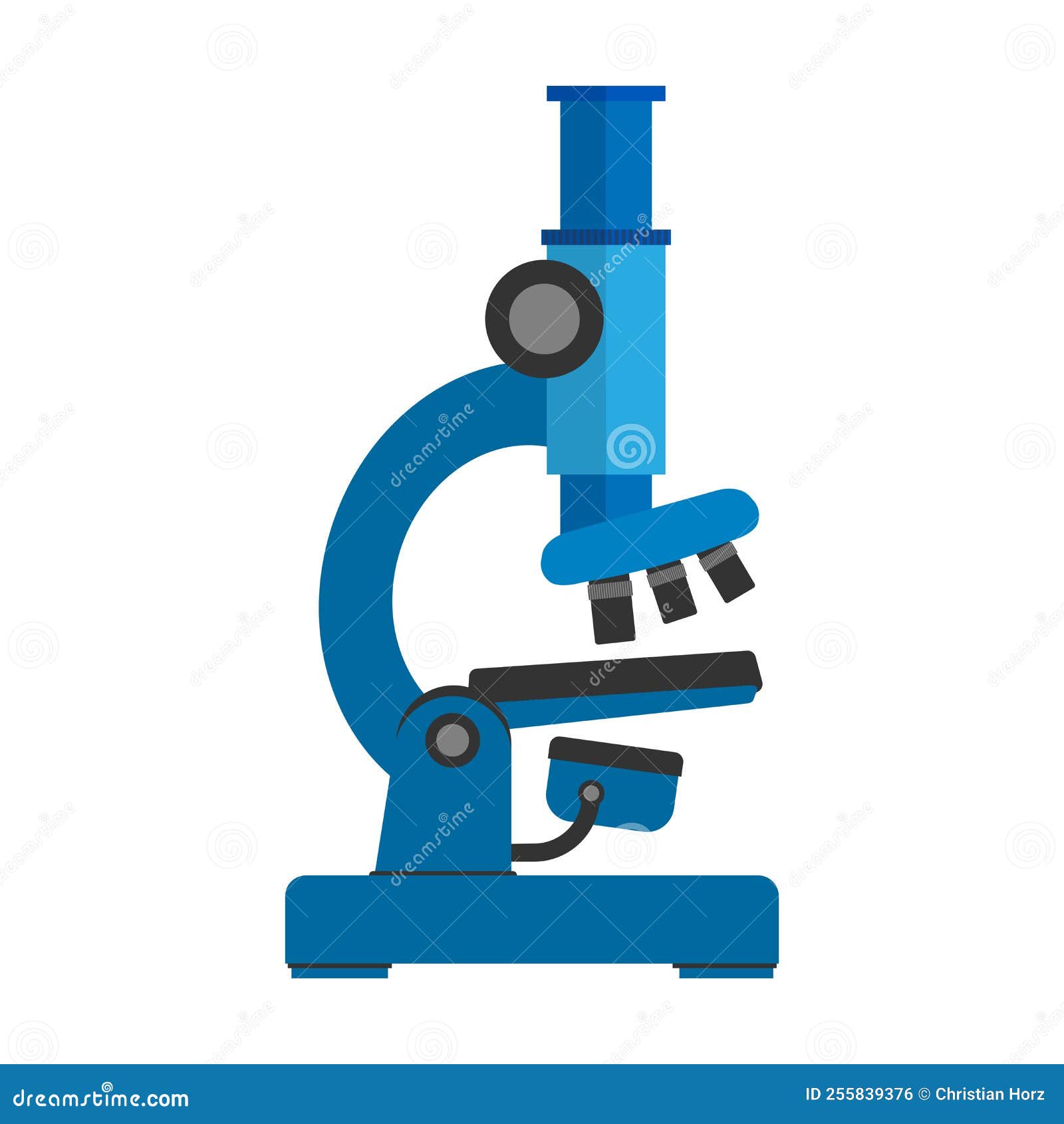 Flat Design Microscope Isolated on White Background Stock Vector ...