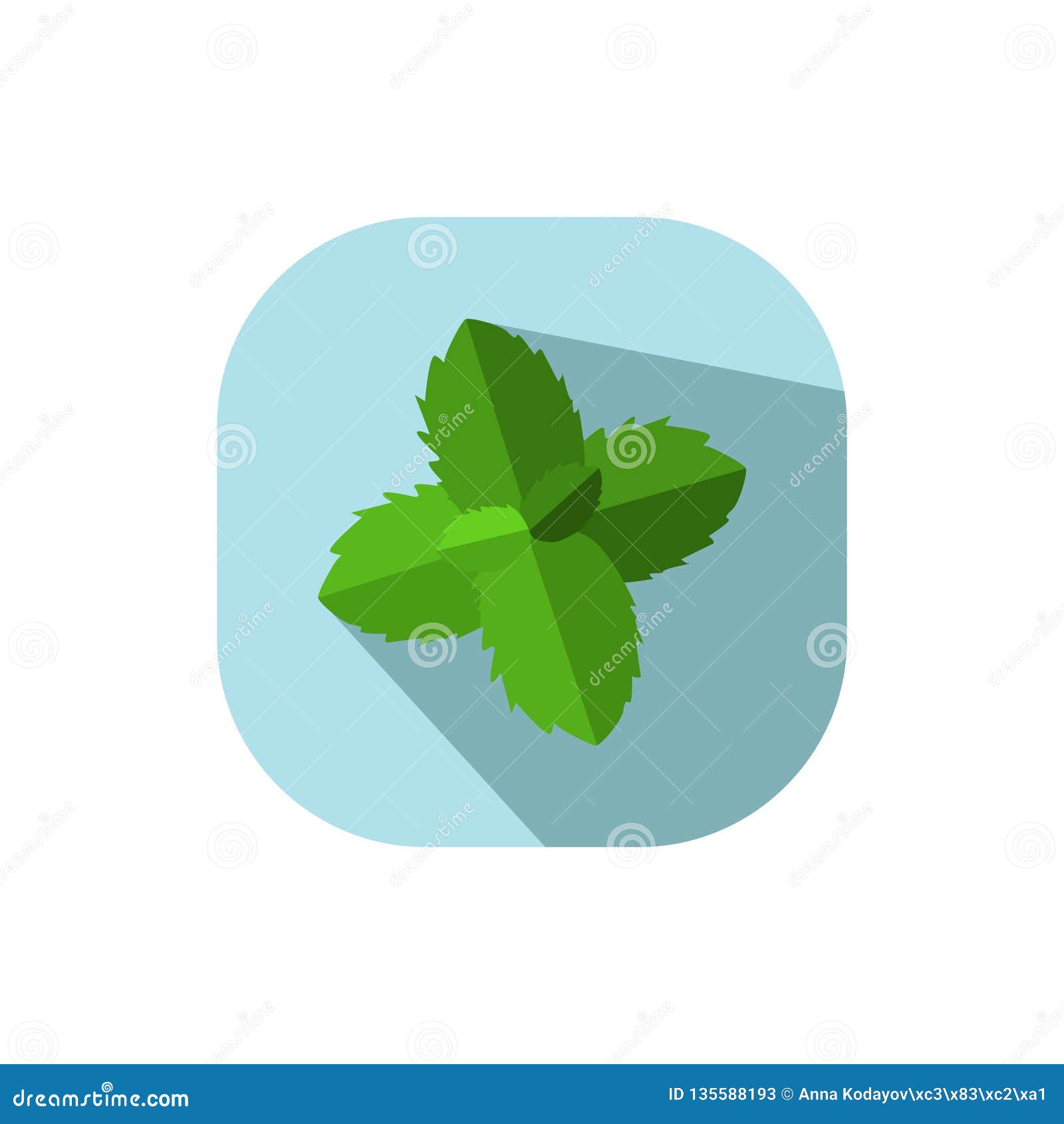 Flat design Mint stock illustration. Illustration of herbal - 135588193