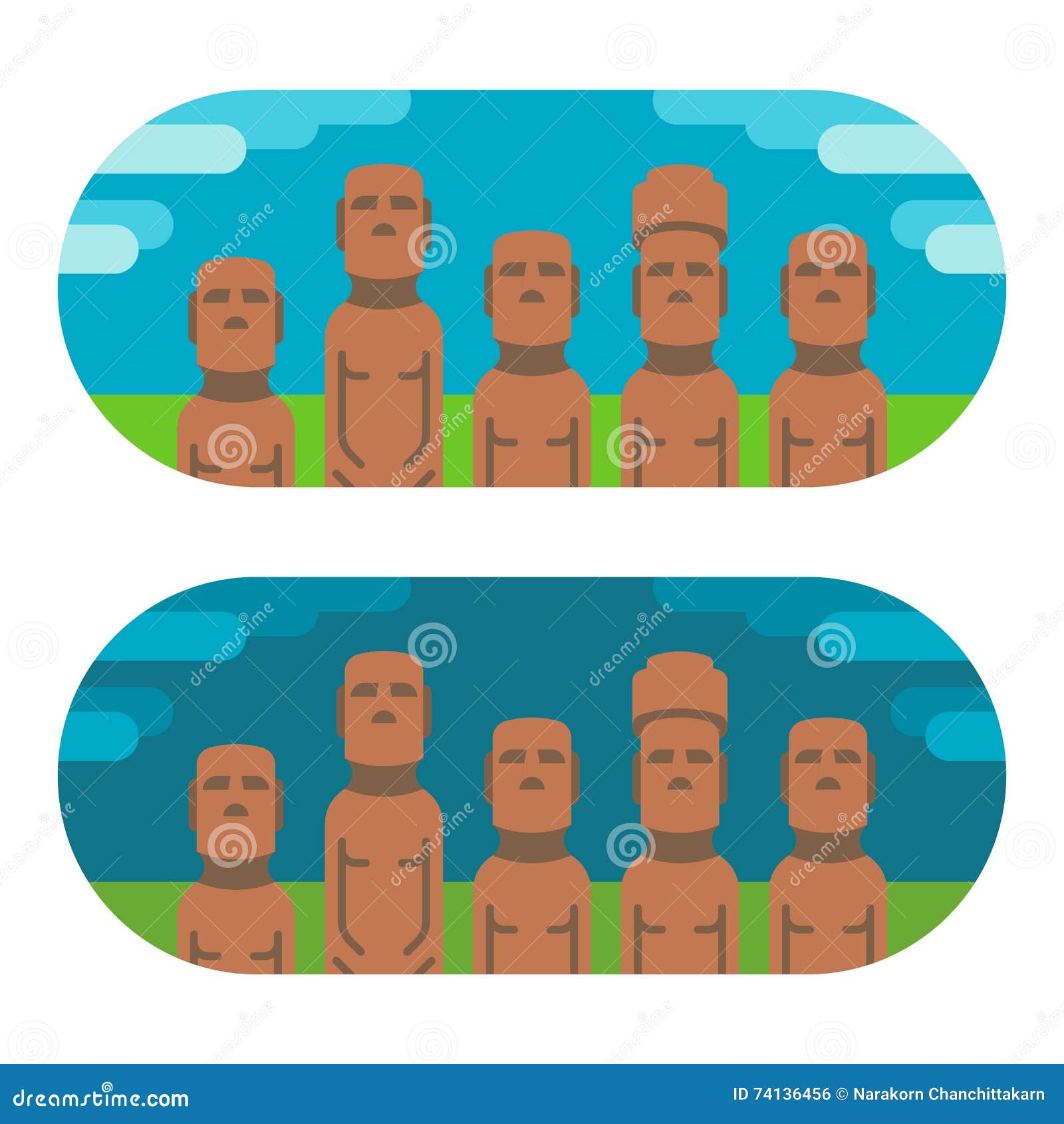 Moai - Easter Island Statues - Stock Illustration | CartoonDealer.com ...