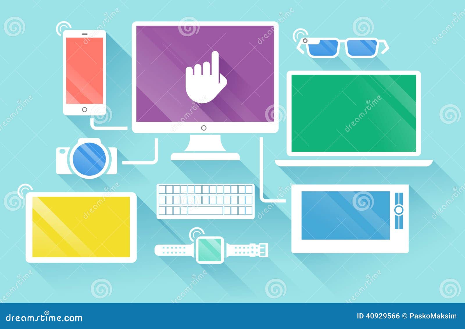 Flat Design of Modern Devices Stock Vector - Illustration of computing ...