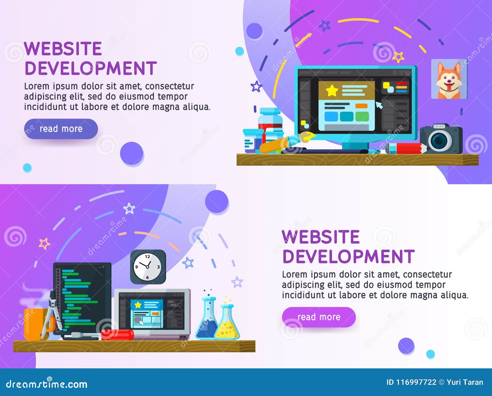 Flat Design Modern Vector Illustration Concept. Business Process Set of ...