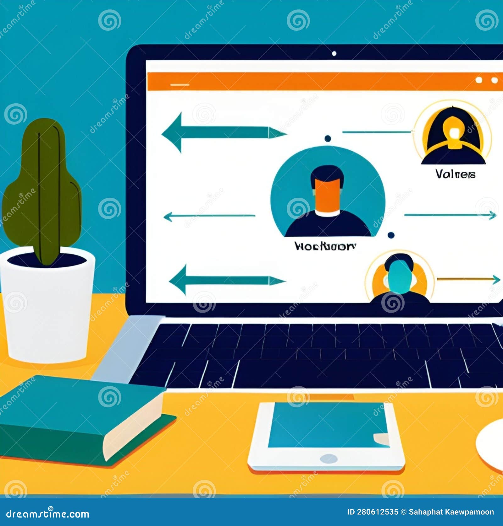 Flat Design Modern Vector Illustration Concept of Online Education ...