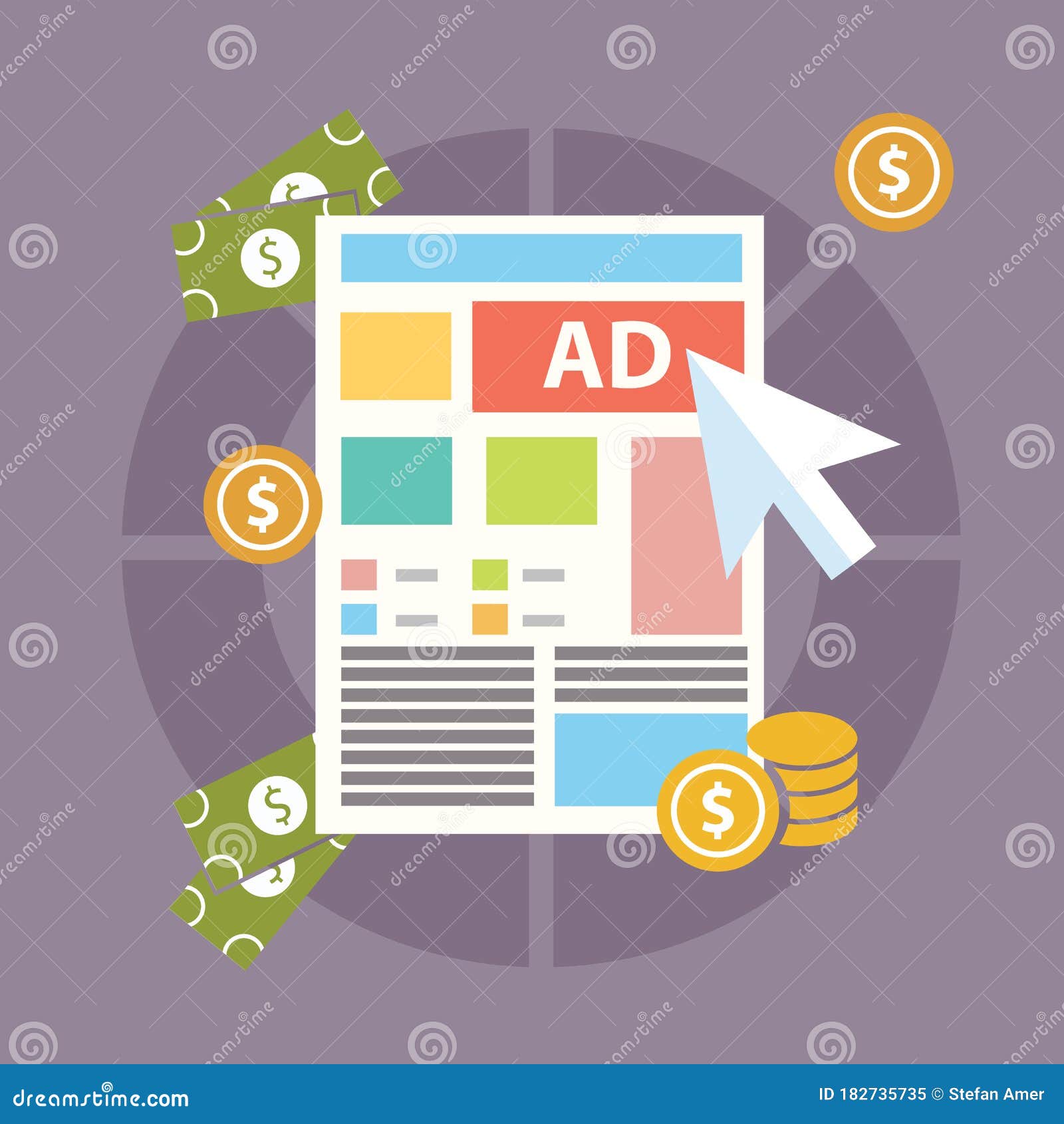 Flat Design Modern Vector Illustration Concept of Pay Per Click ...