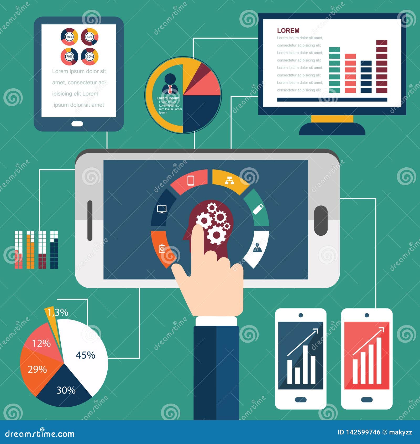 Flat Design Modern Vector Illustration Icons Set of Website SEO ...