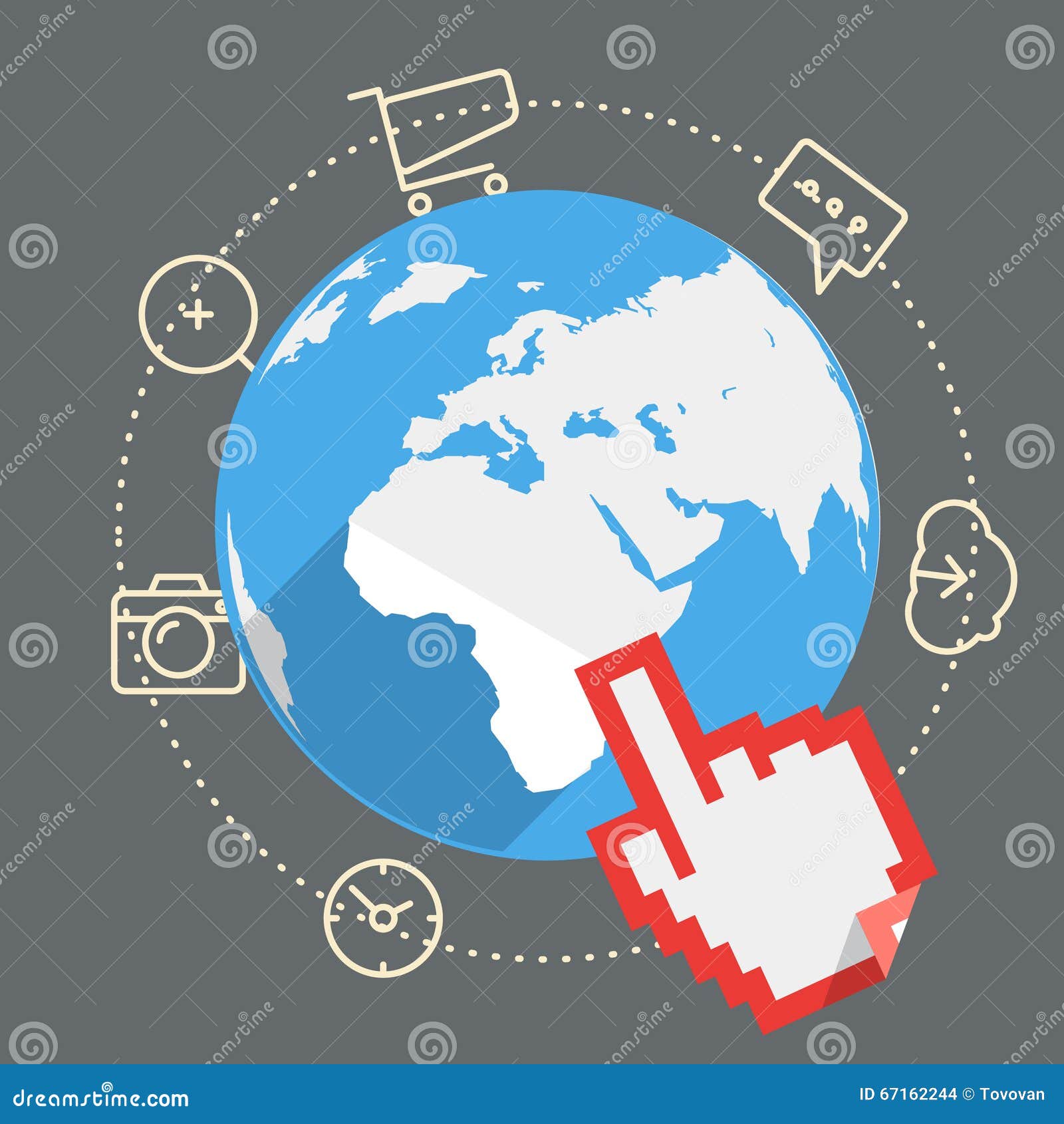 Flat Design Modern Web Media Network Stock Vector - Illustration of ...