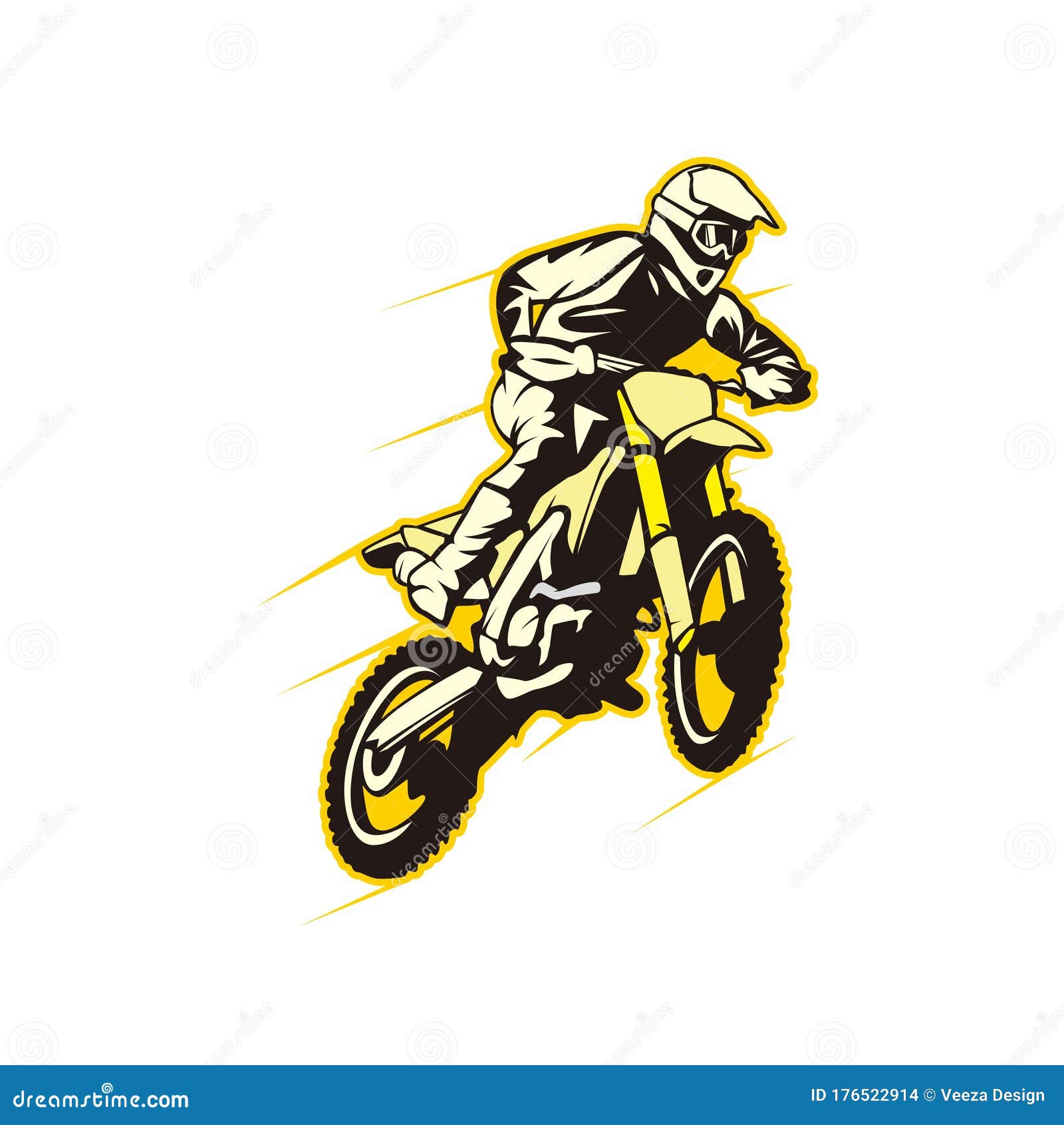 Flat Design Motocross Design Illustration Vector Stock Vector ...