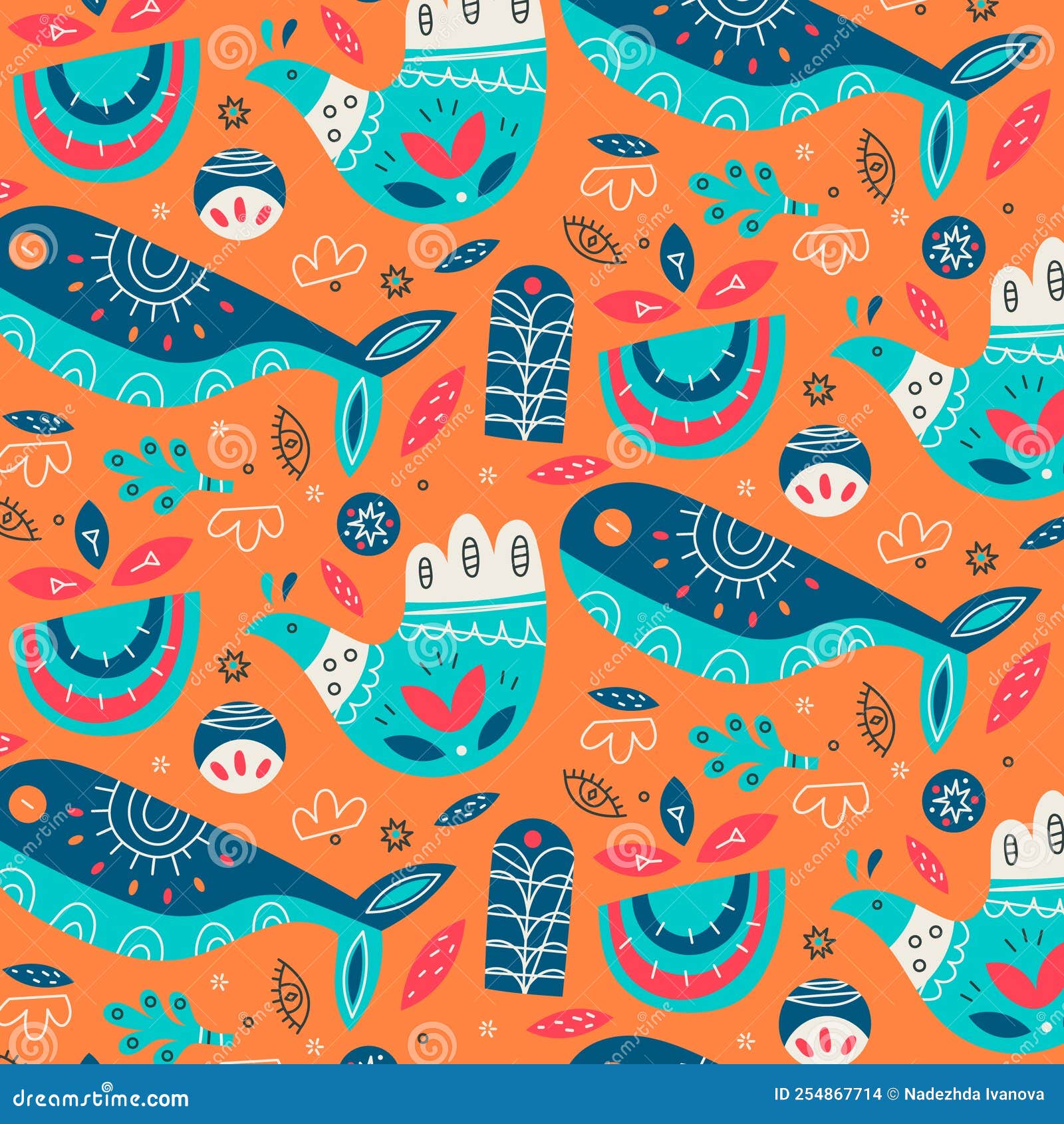 Flat Design Nordic Pattern Design Vector Illustration Stock Vector ...