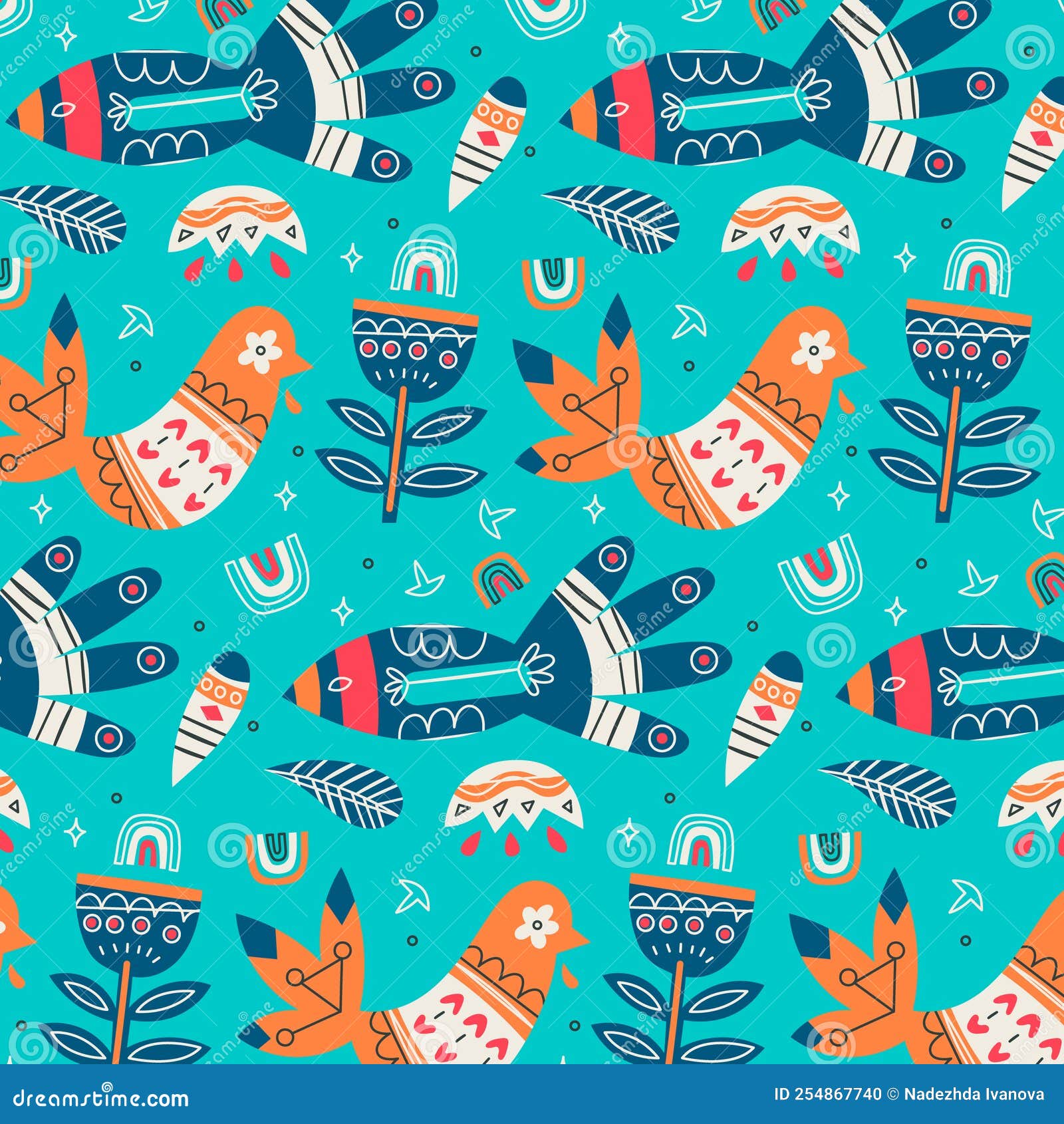 Flat Design Nordic Pattern Design Vector Illustration Stock Vector ...