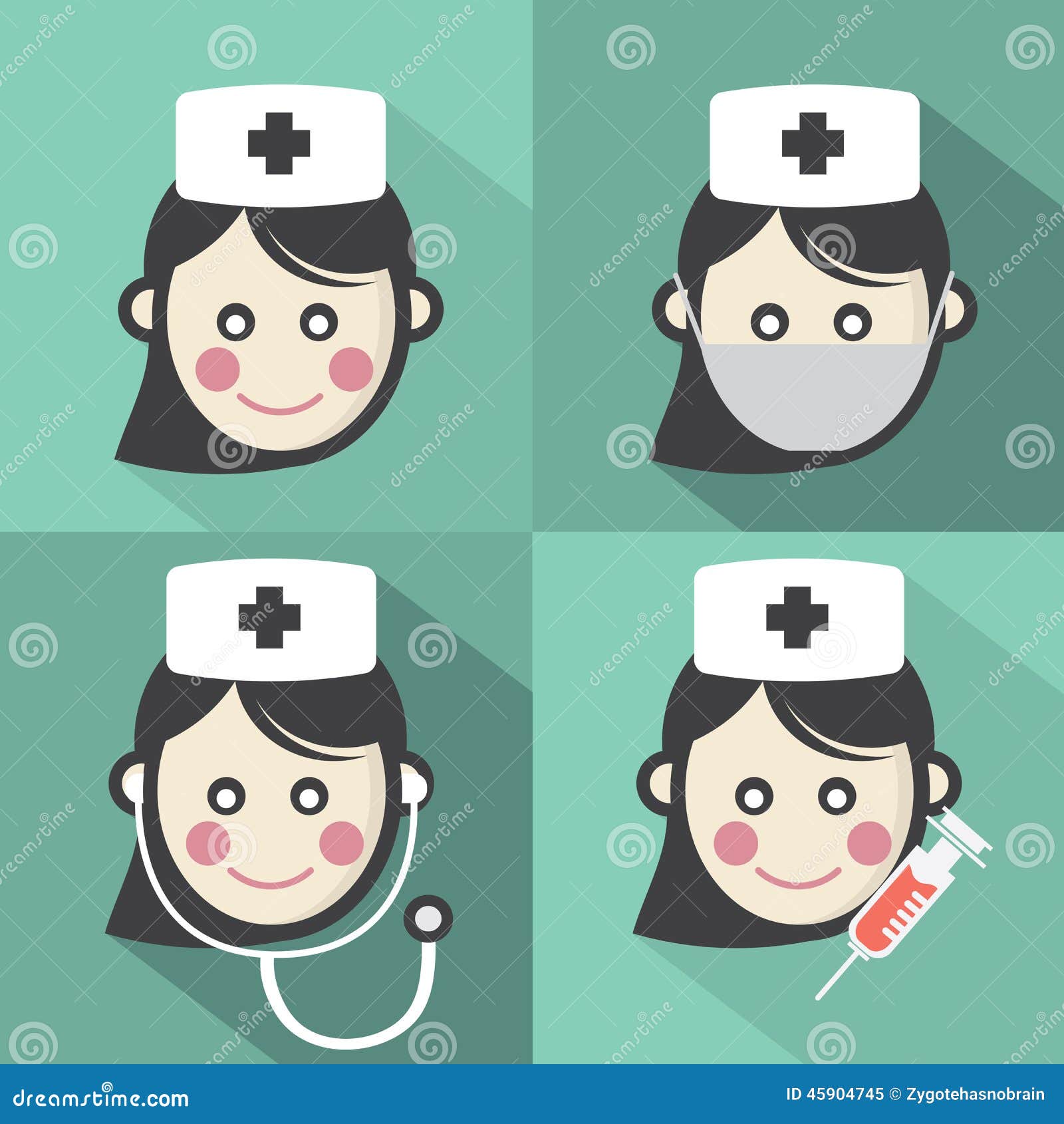 Flat Design Nurse Icon stock vector. Illustration of flat - 45904745