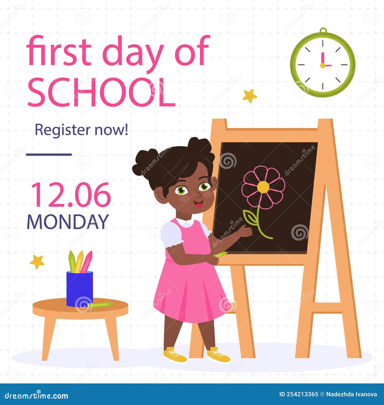 Flat Design Nursery School Post Vector Illustration Stock Vector ...