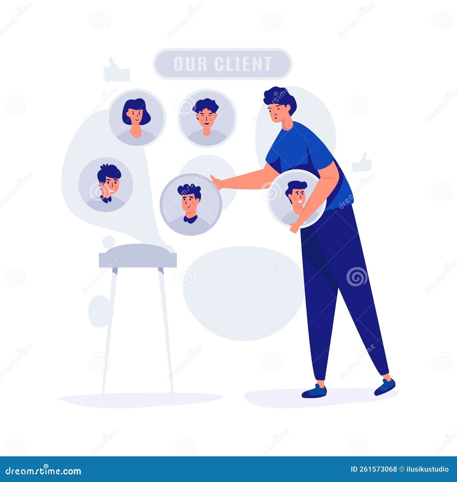 Flat Design Our Happy Clients Concept Stock Vector - Illustration of ...