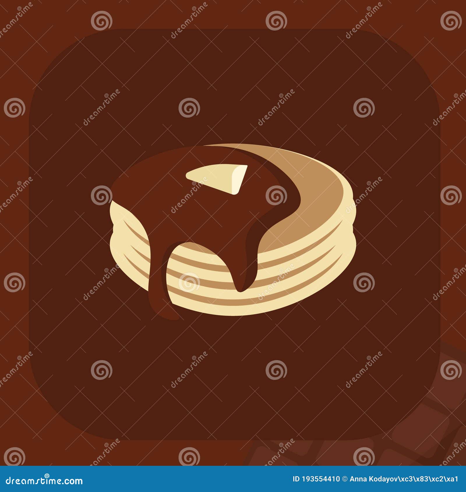 Flat Design Pancakes Poster Stock Vector - Illustration of homemade ...
