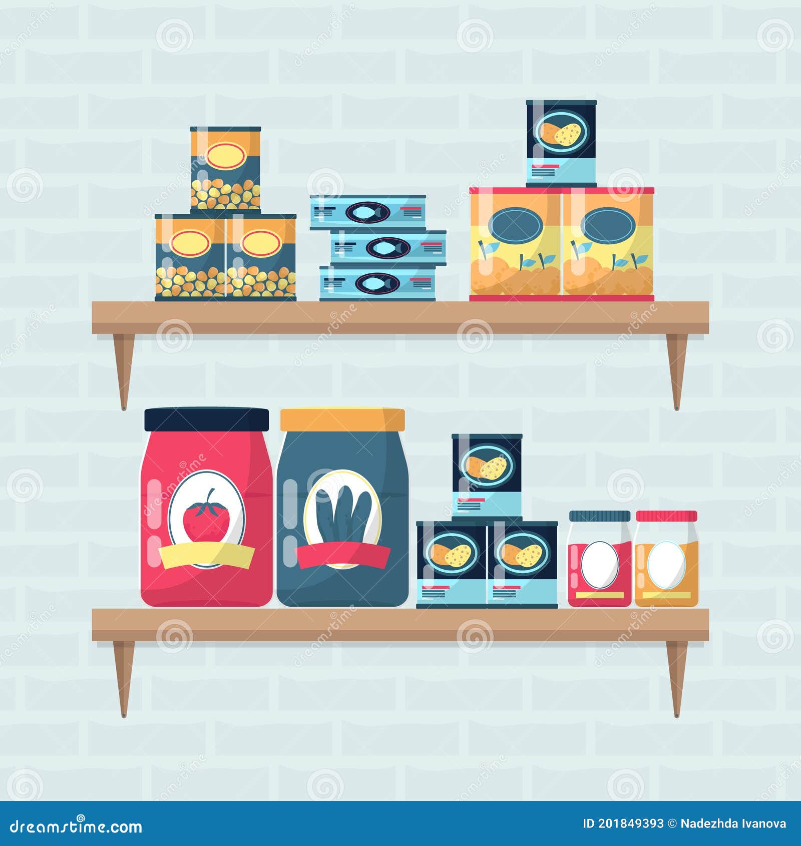 Flat Design Pantry Illustration Illustration Vector Stock Illustration ...