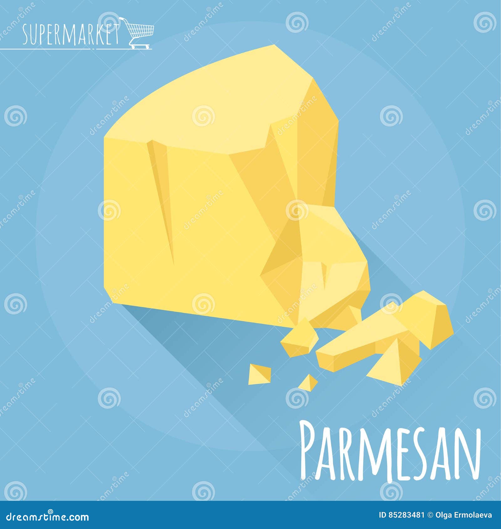 Flat Design Parmesan Cheese Vector Icon Stock Vector - Illustration of ...