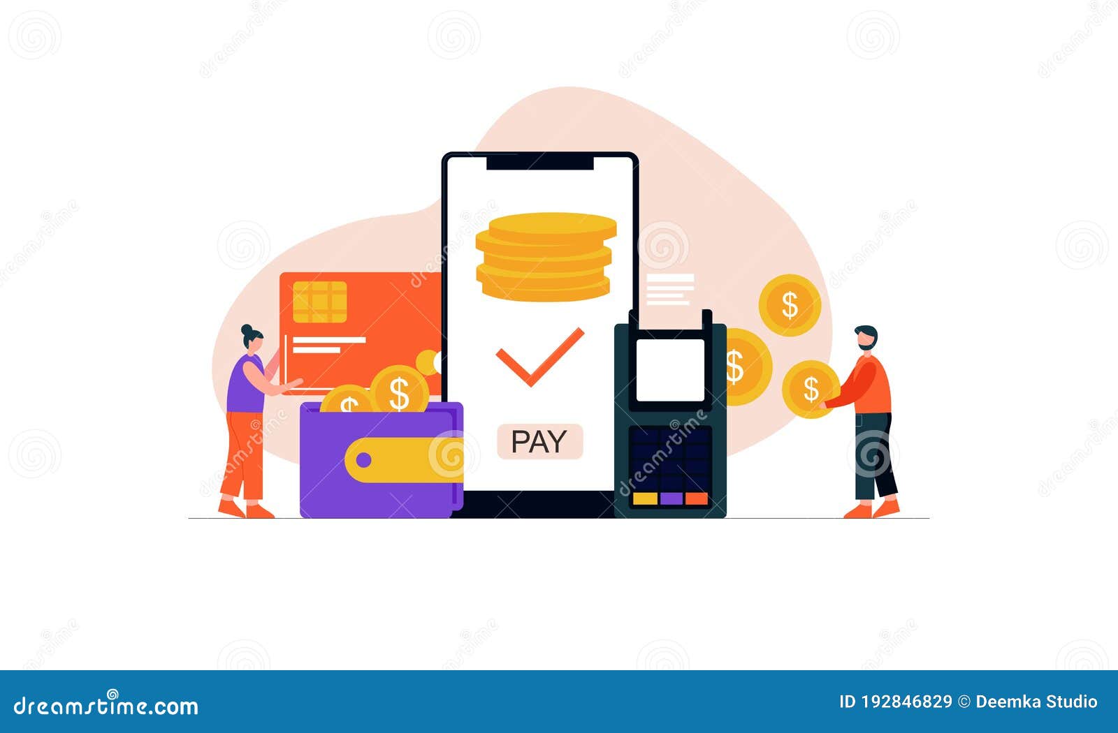 Flat Design Payment Gateway Illustration Concept Stock Vector ...