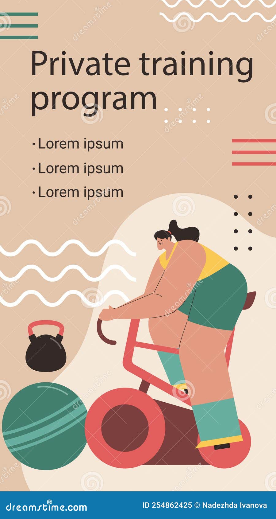 Flat Design Personal Trainer Post Stories Vector Illustration Stock ...