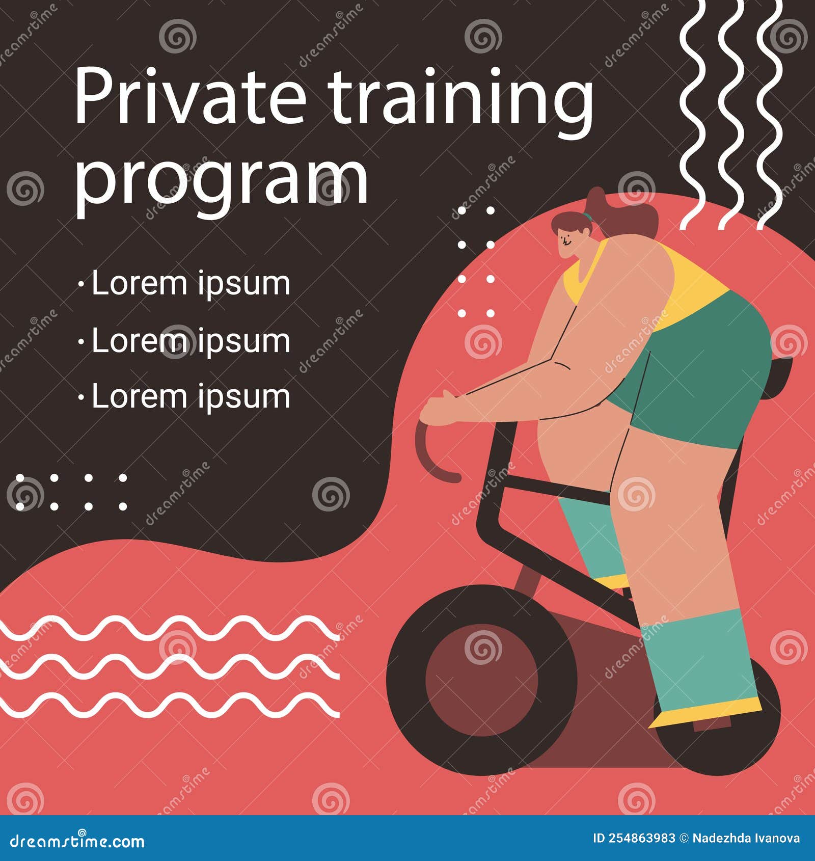 Flat Design Personal Trainer Posts Vector Illustration Stock Vector ...