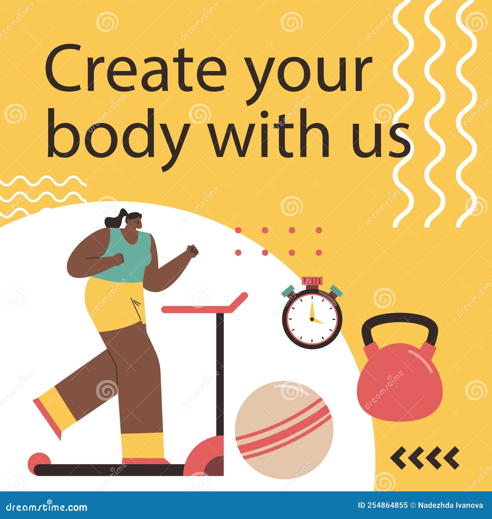 Flat Design Personal Trainer Posts Vector Illustration Stock Vector ...