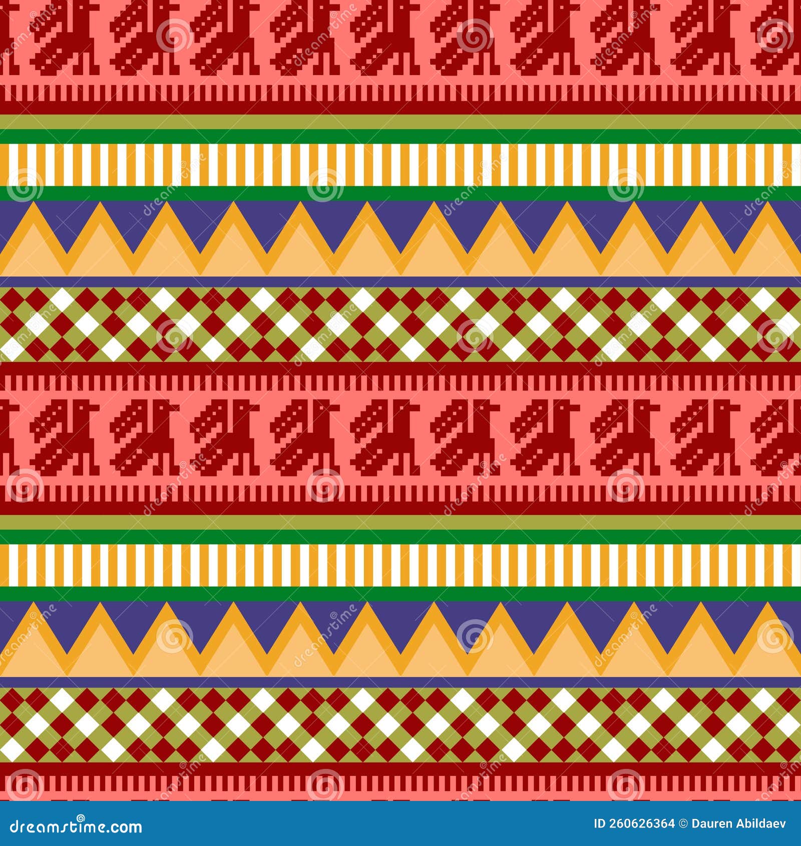 Flat Design Peruvian Pattern Vector Illustration. Stock Illustration ...