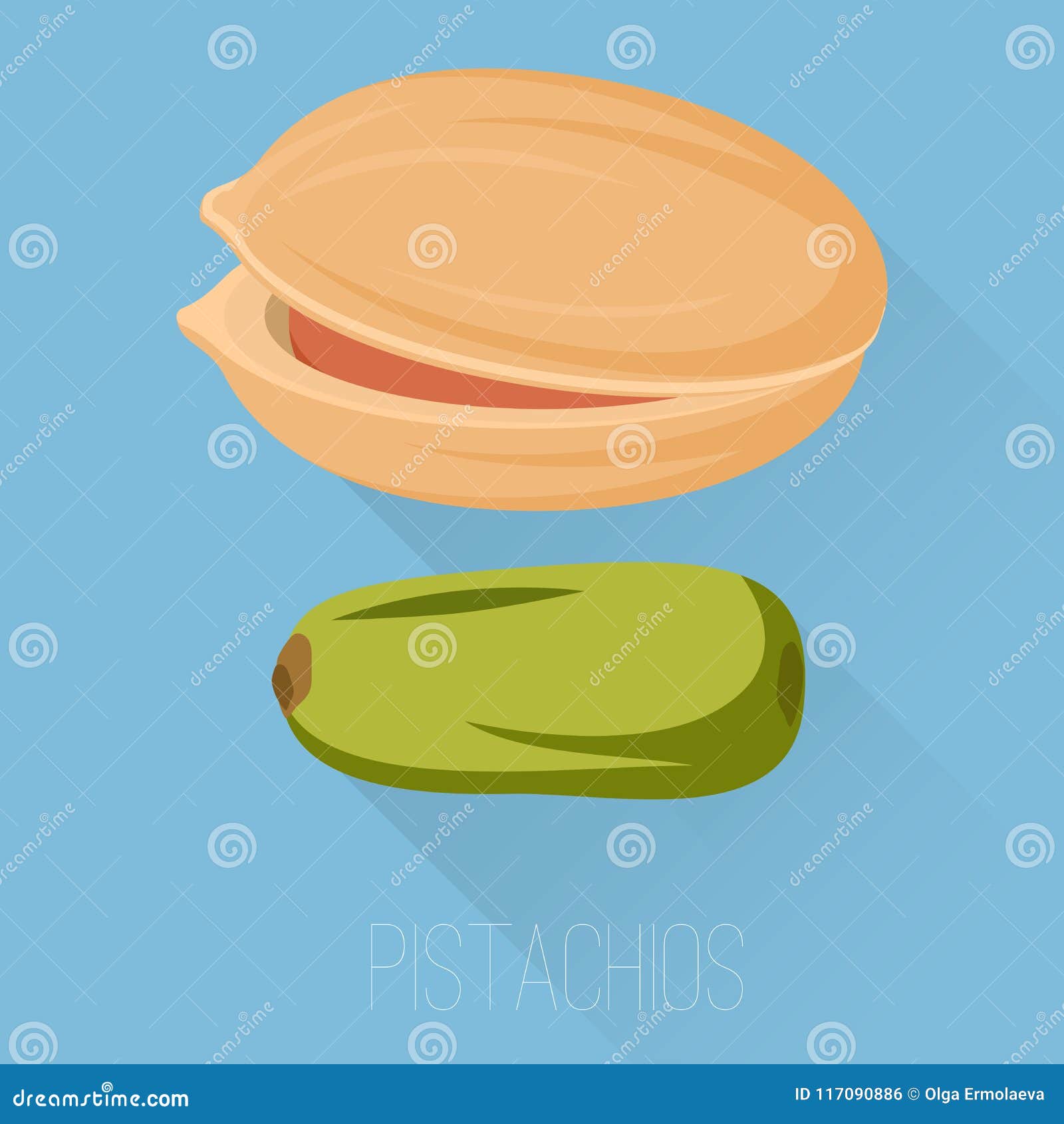 Pistachios vector icon stock vector. Illustration of nature - 117090886