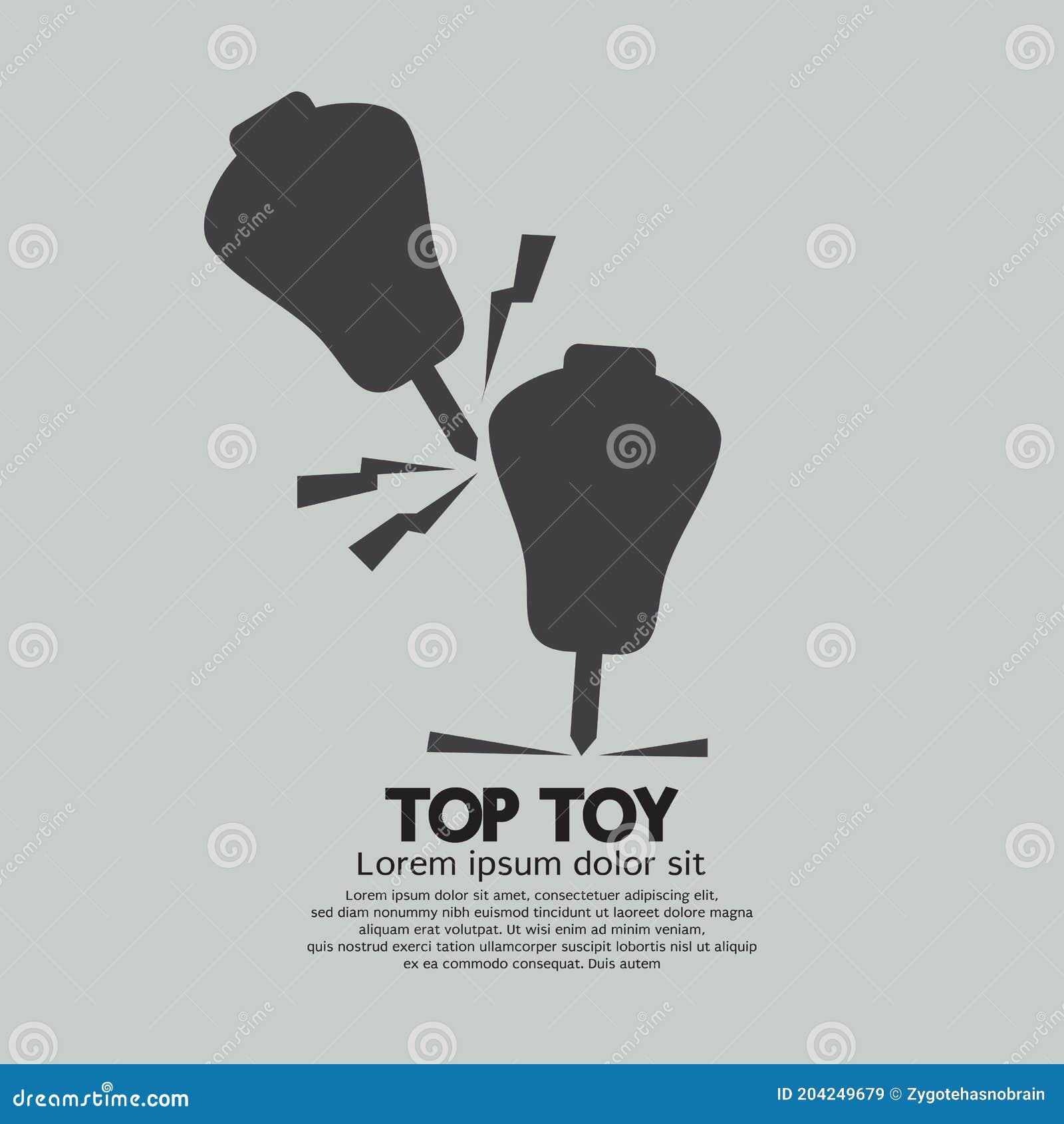 Flat Design Playing a Top Toy Black Symbol Vector Stock Vector ...