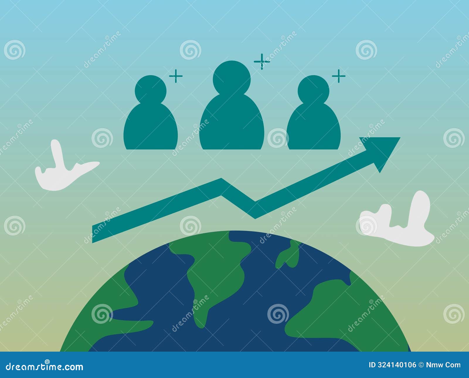 Flat Design Population Day Vector Illustration Stock Illustration ...