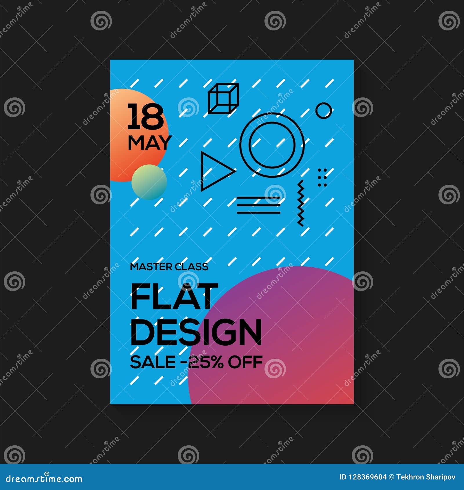 Flat Design Poster Template Stock Vector - Illustration of flyer ...