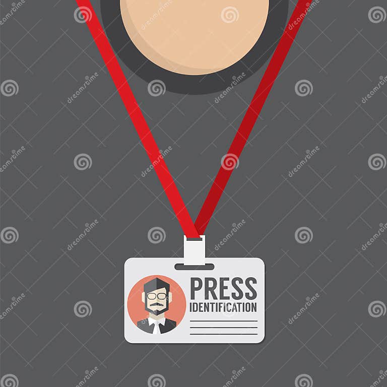 Flat Design Press Identification Stock Vector - Illustration of ribbon ...