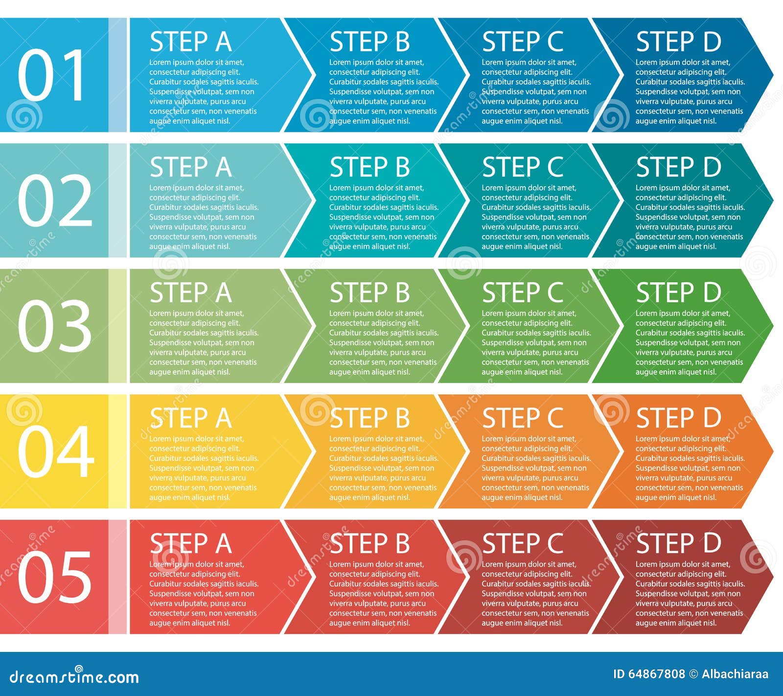 Process Arrows Boxes. Step By Step Vector Set. Three Steps ...