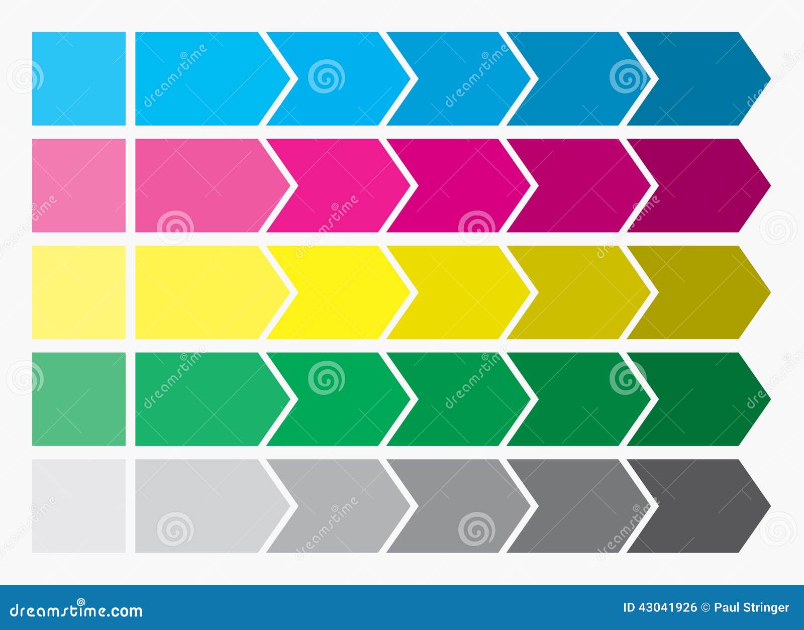 Flat Design. Process Arrows Boxes. Step by Step Set. Five Steps. Stock ...