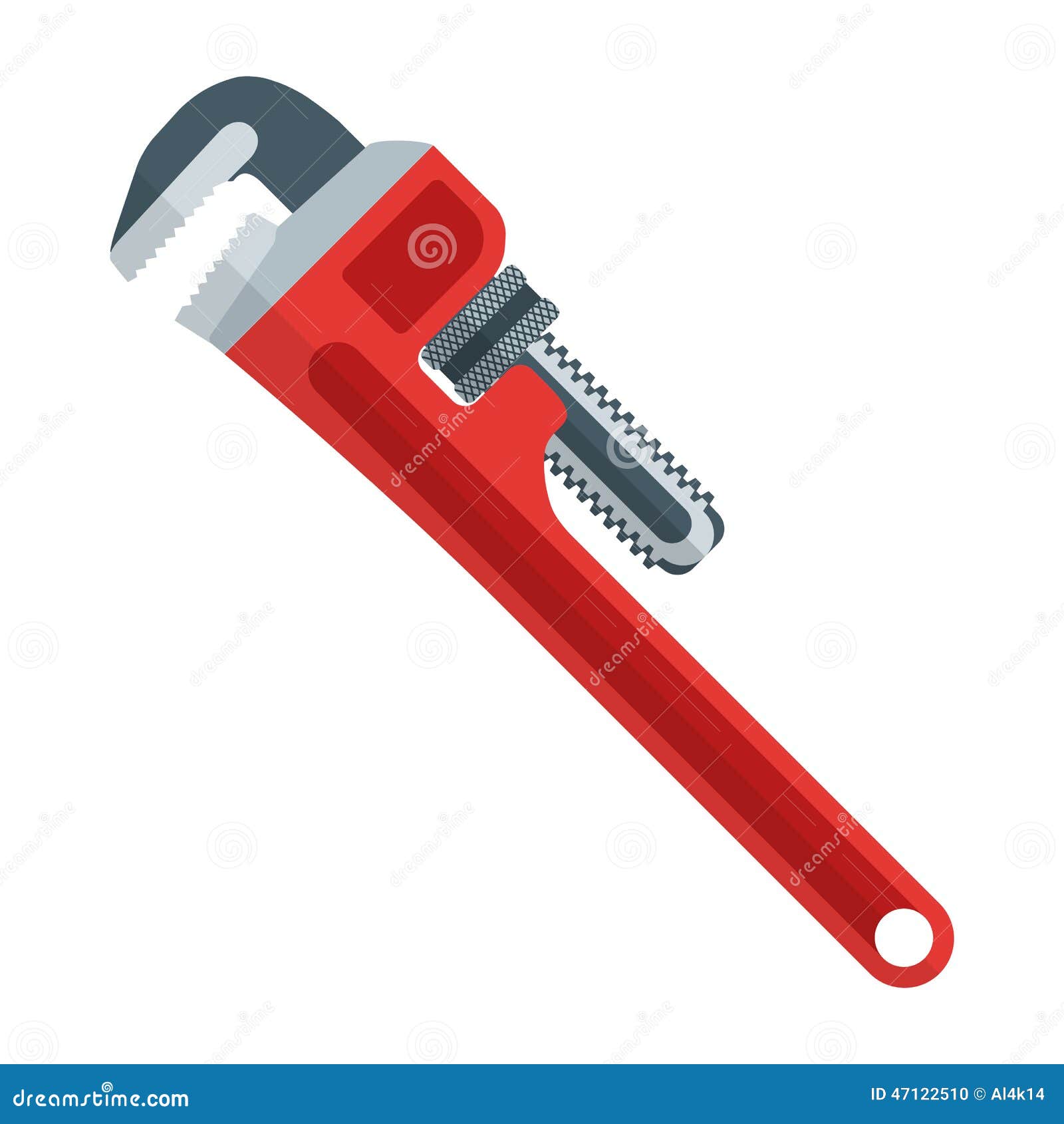 Flat Design Red Pipe Wrench Stock Vector - Illustration of pipe, work ...