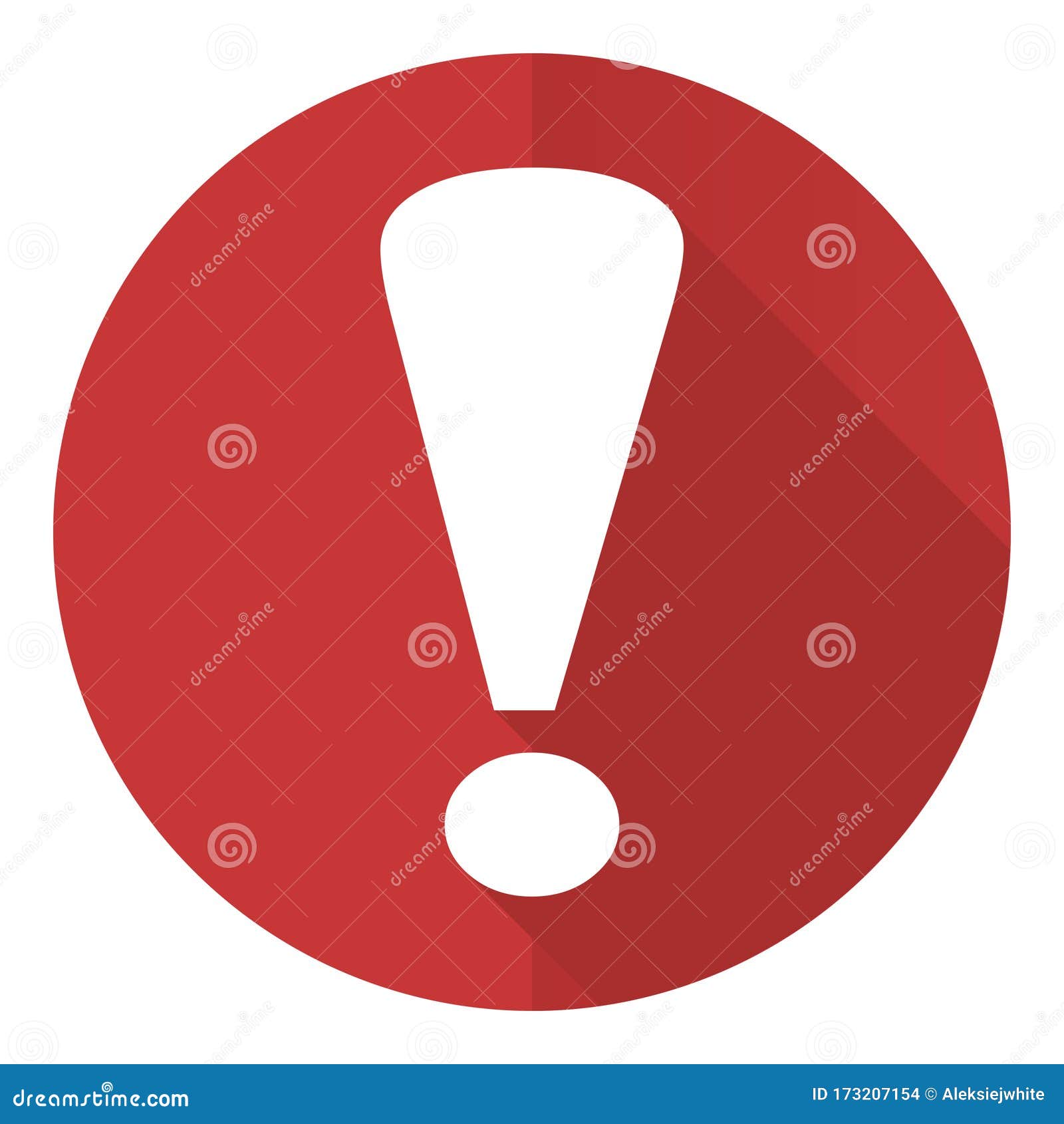 Flat Design Red Round Warning Vector Icon Stock Vector - Illustration ...