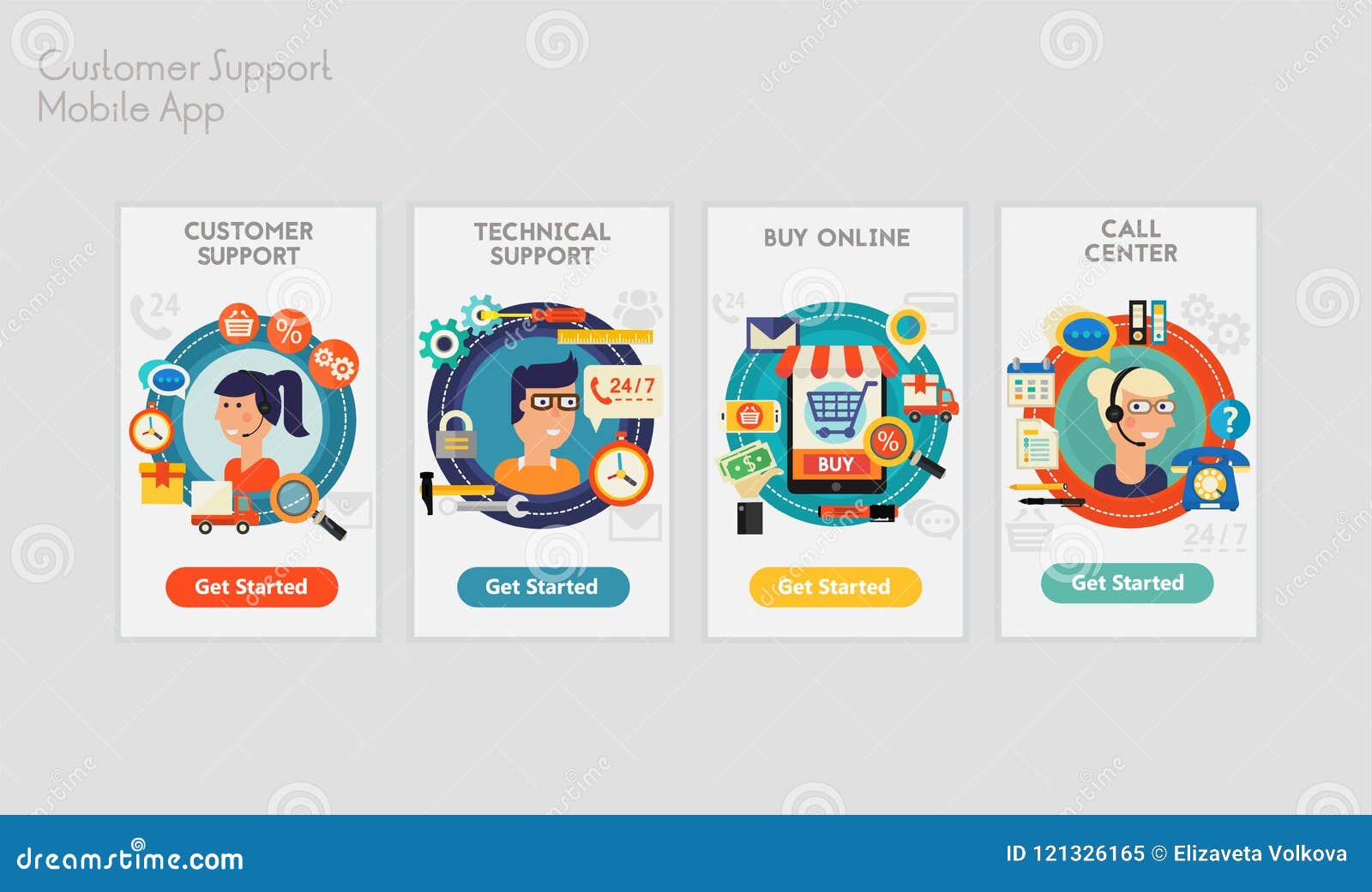 Flat Design Responsive UI Mobile App Stock Illustration - Illustration ... Flat Design Responsive UI Mobile App Stock Illustration - Illustration ...